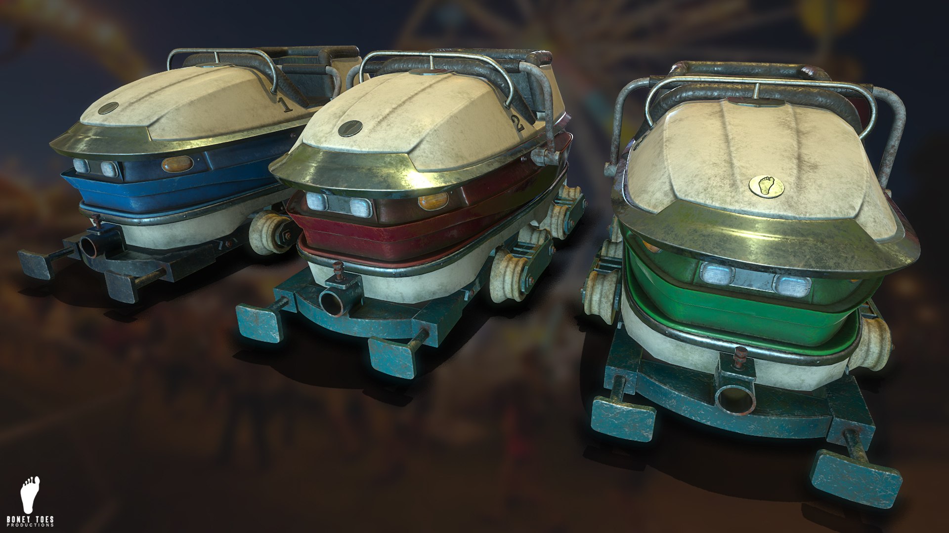 3D Ready Roller Coaster Carts Model - TurboSquid 1403662