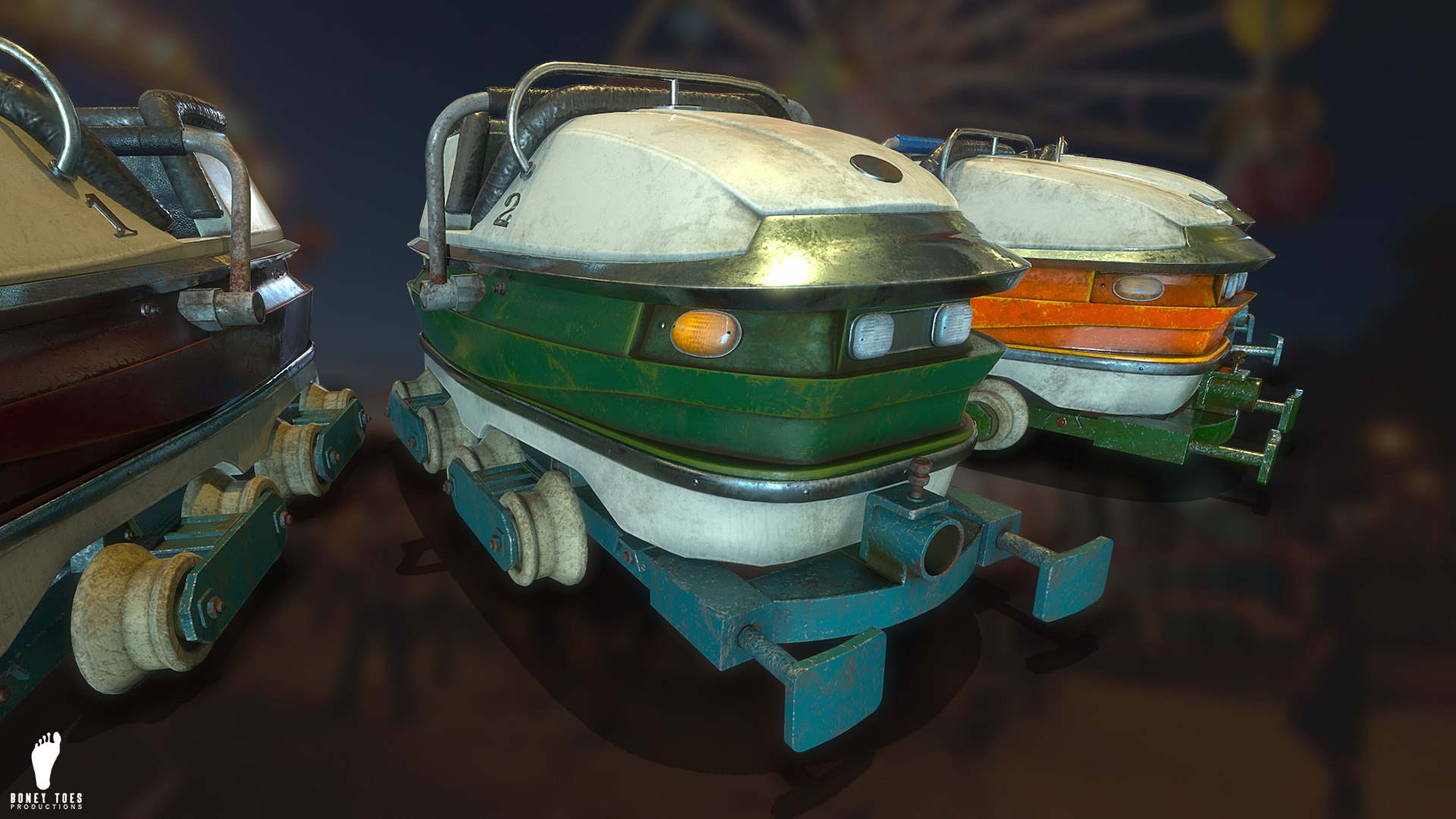 3D Ready Roller Coaster Carts Model - TurboSquid 1403662