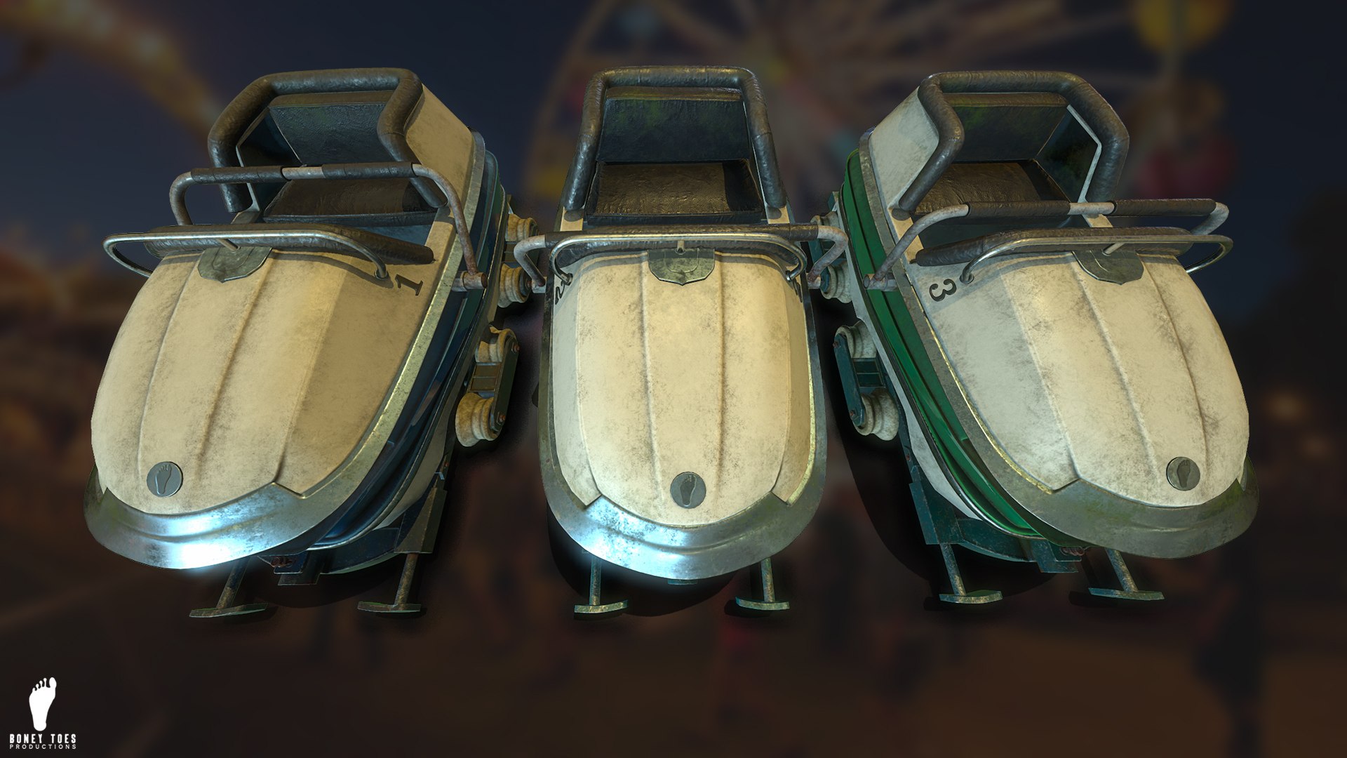 3D Ready Roller Coaster Carts Model - TurboSquid 1403662