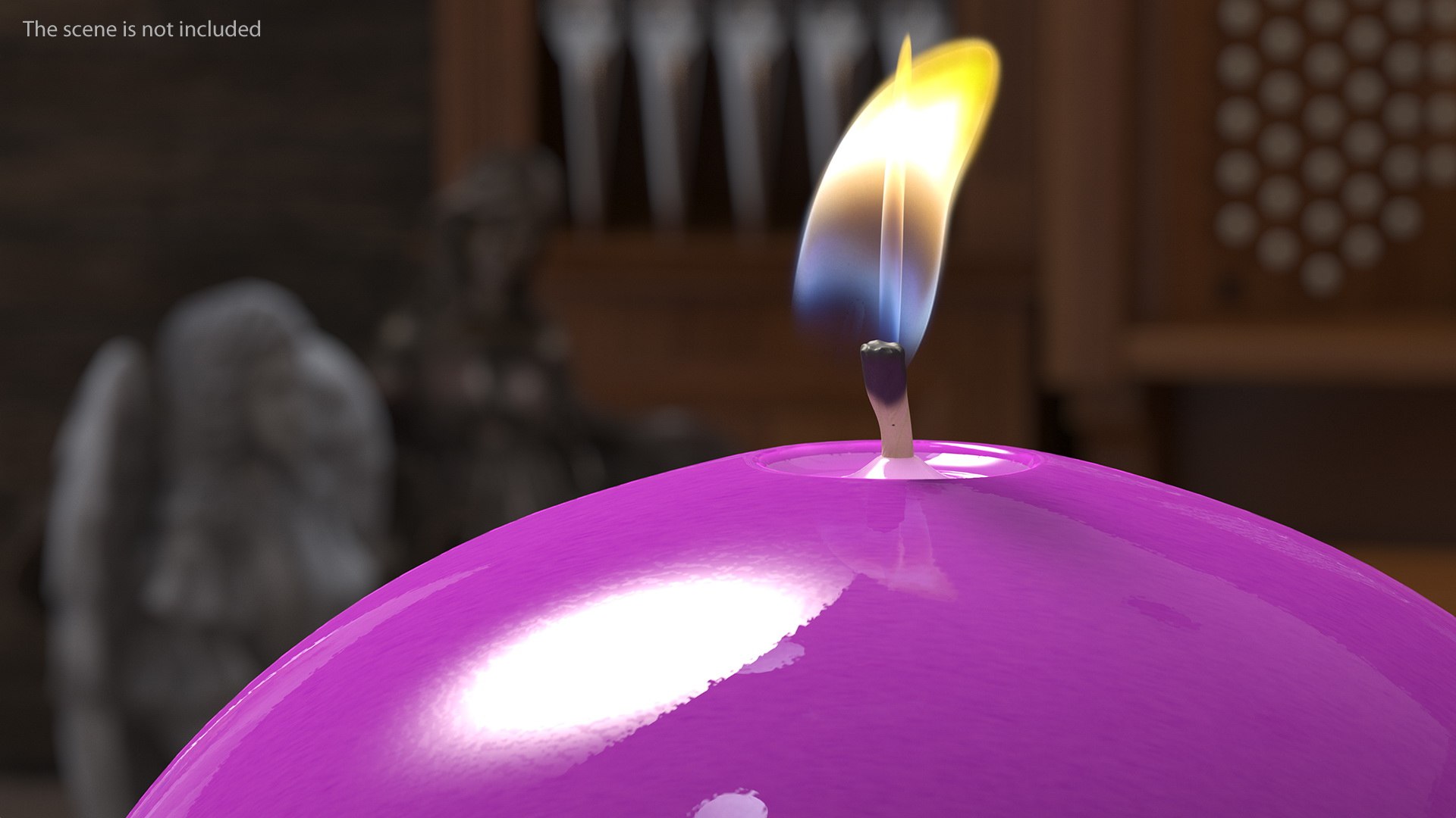 3D Lit Altar Candle Sphere Purple - TurboSquid 1796896