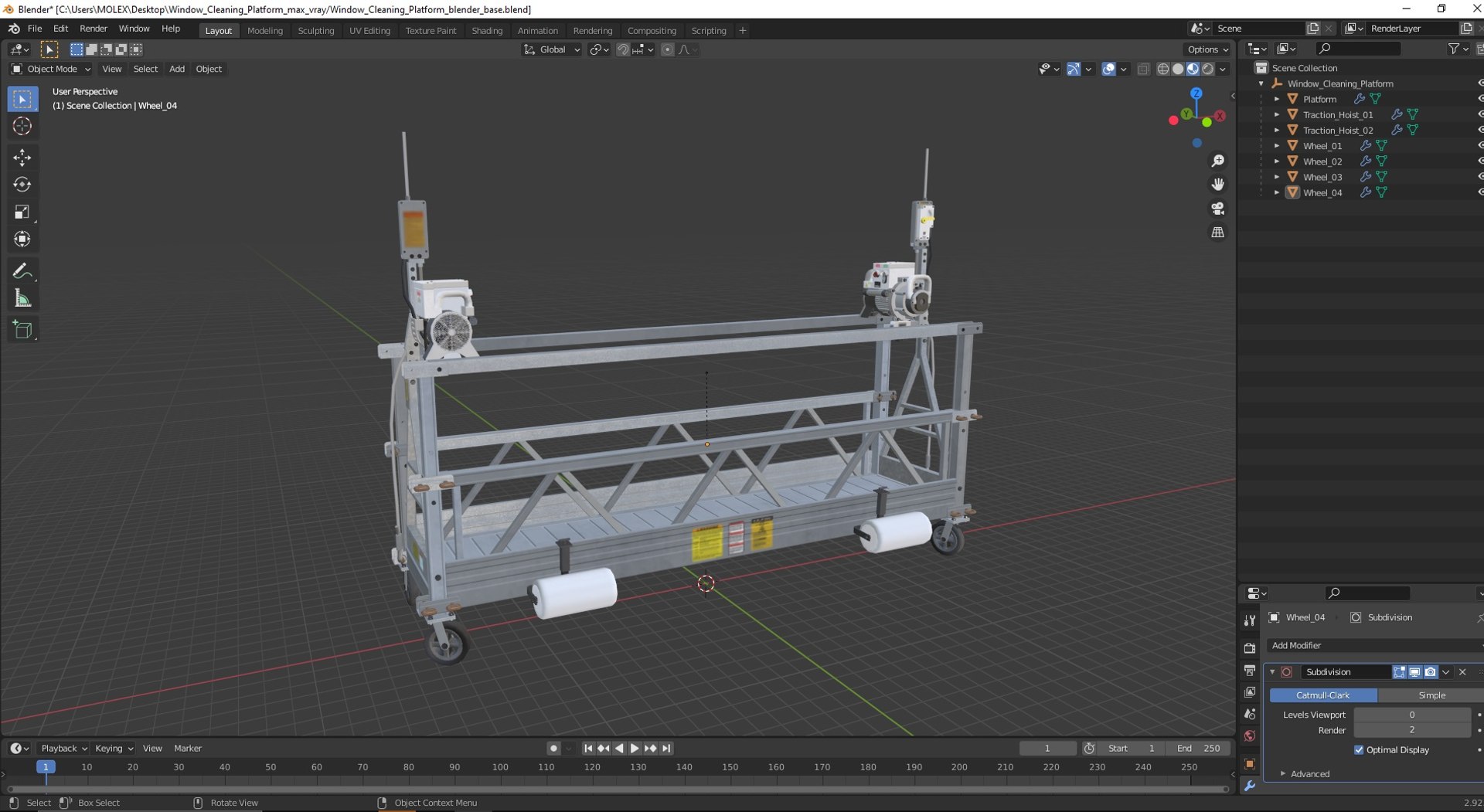 Window Cleaning Platform 3D Model - TurboSquid 2239793