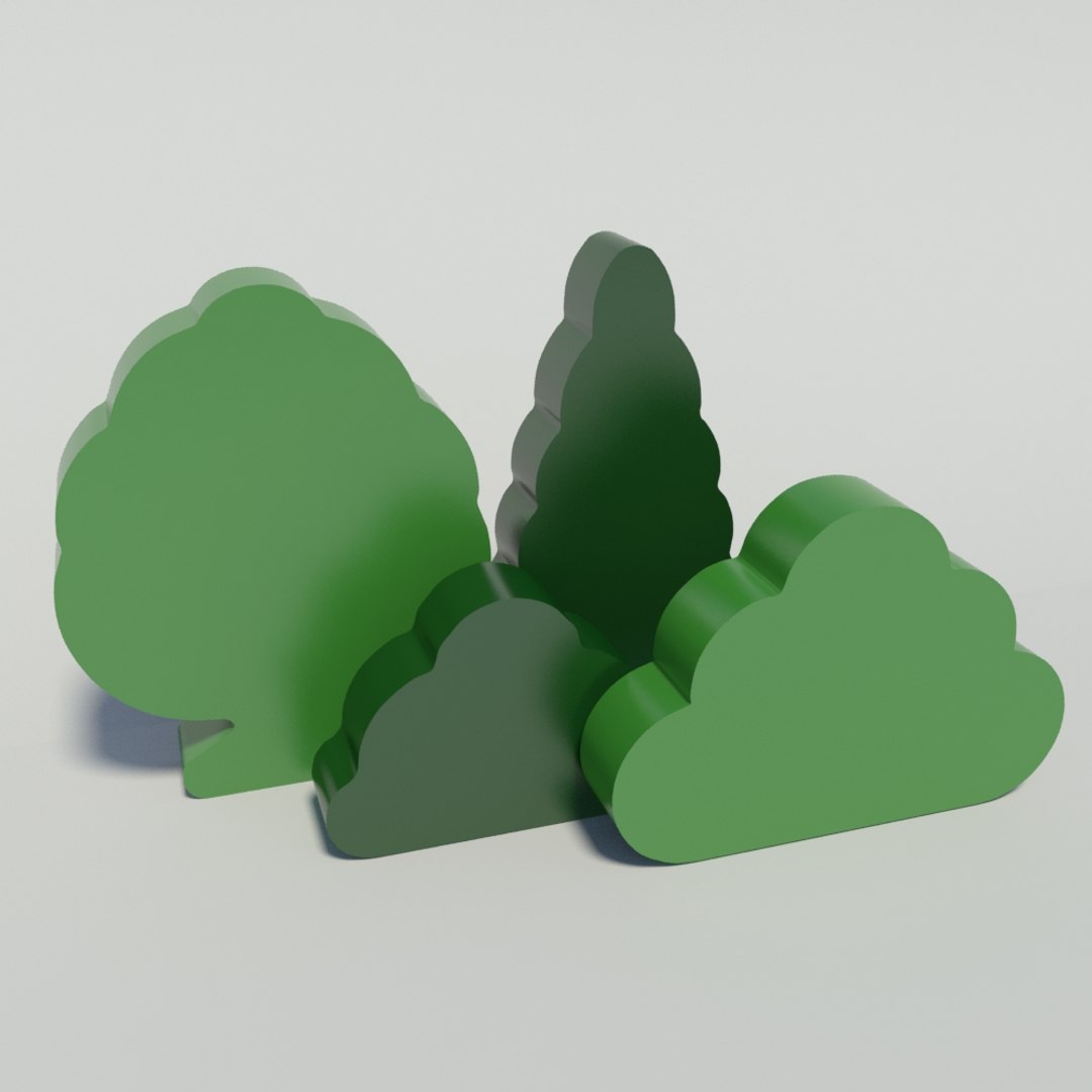 Toy Trees Shrubs 3d X