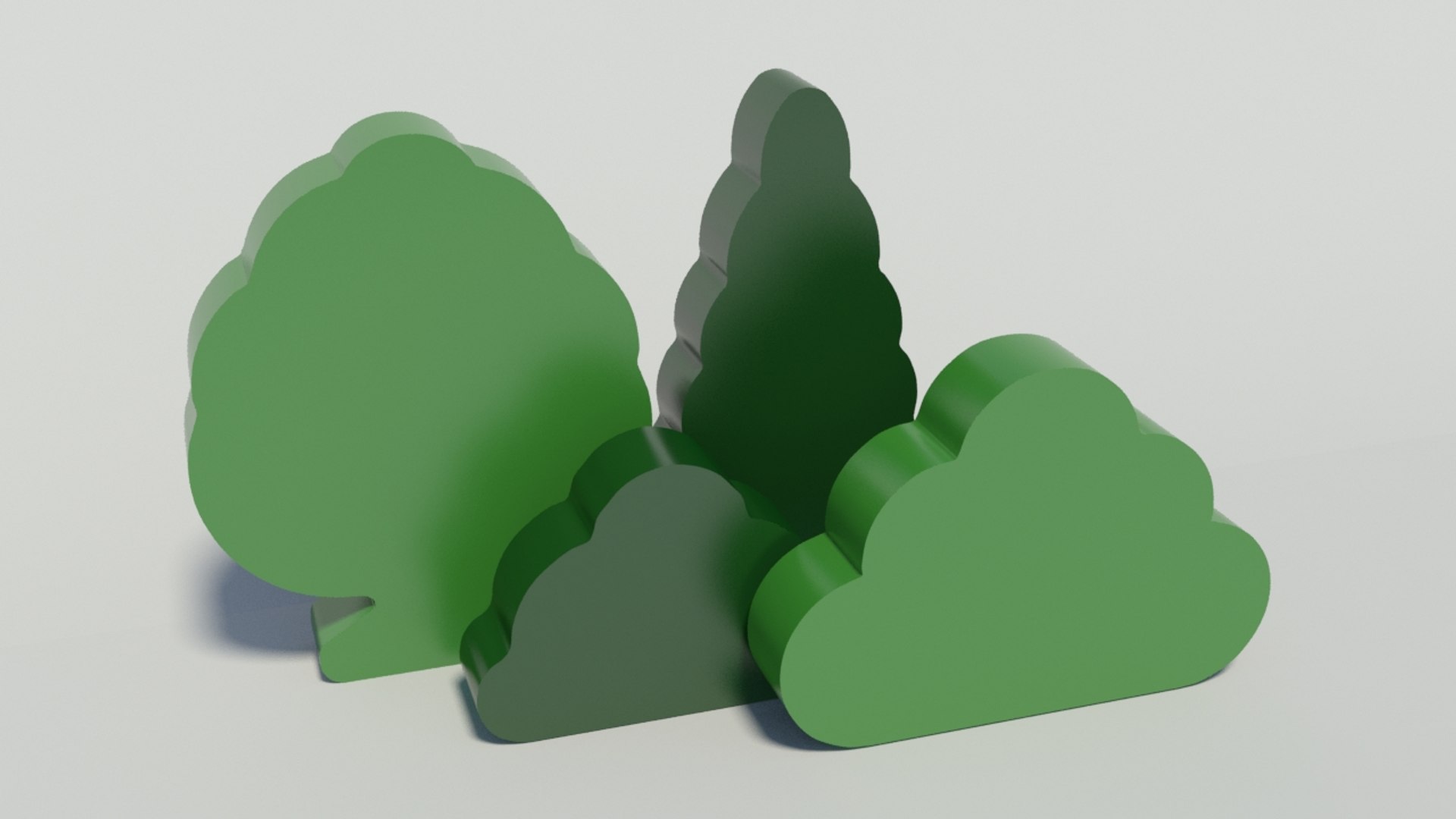 Toy Trees Shrubs 3d X