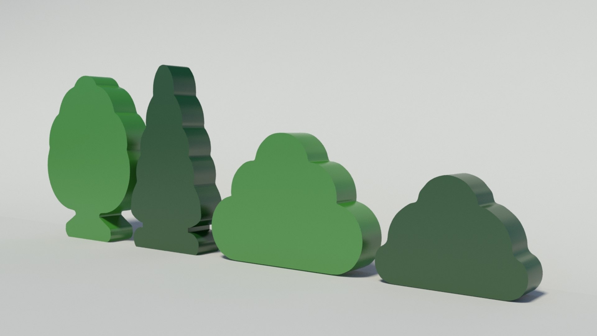 Toy Trees Shrubs 3d X