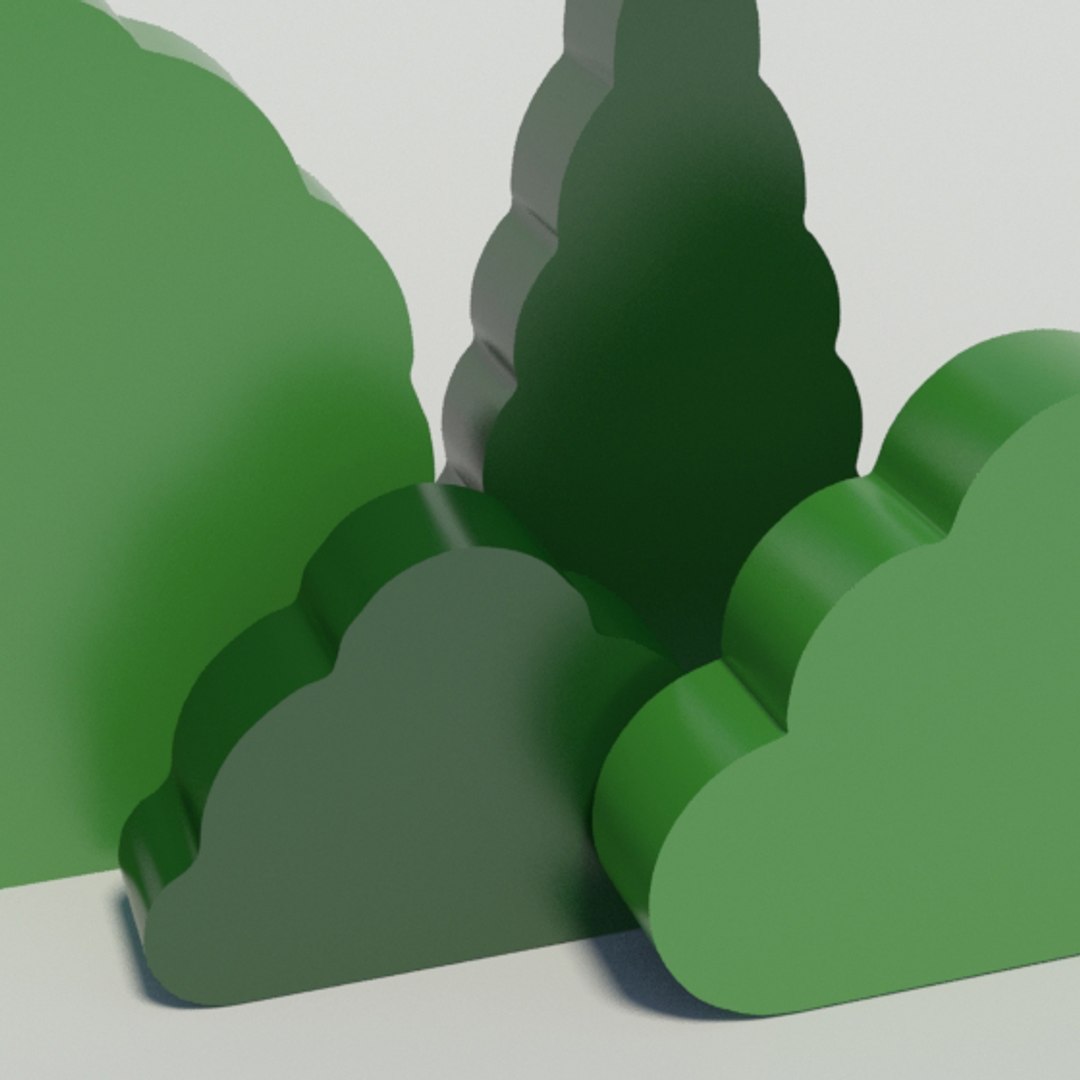 Toy Trees Shrubs 3d X