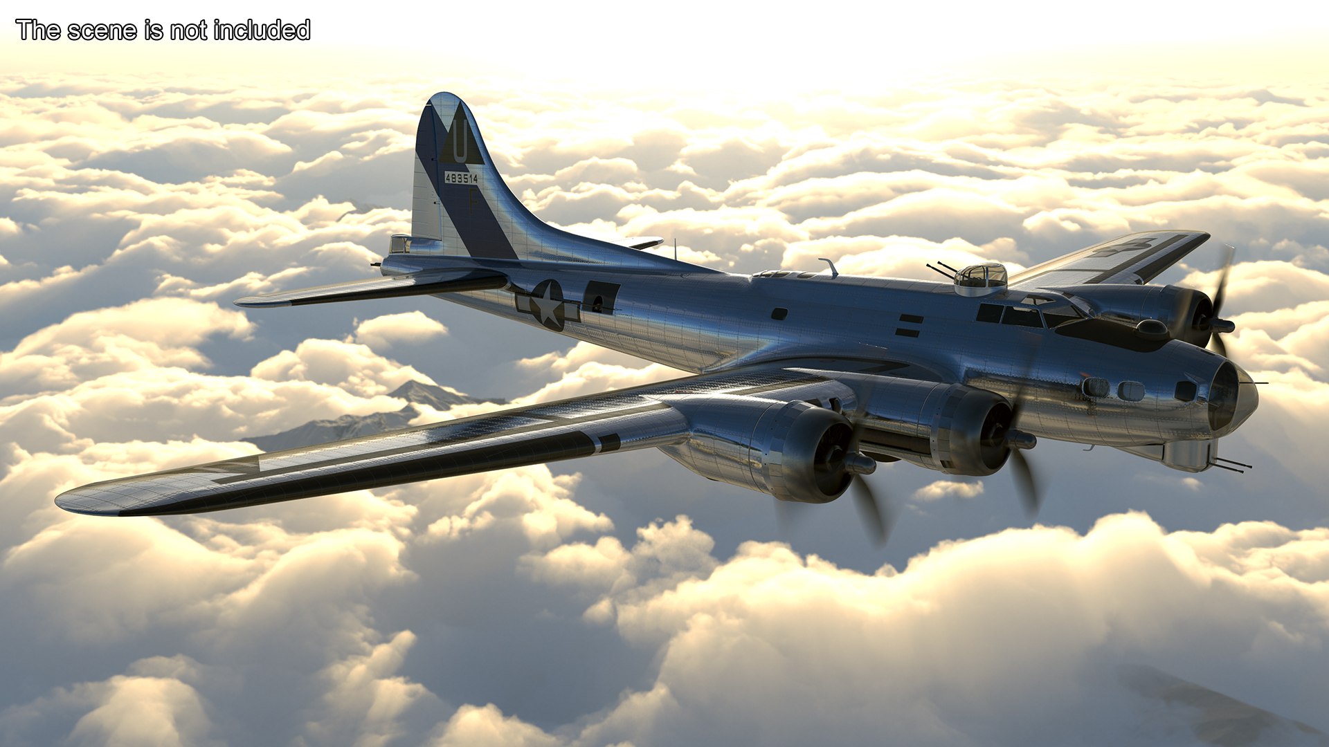 3D Boeing B-17 Propeller Aircraft Bomber Rigged For Cinema 4D ...