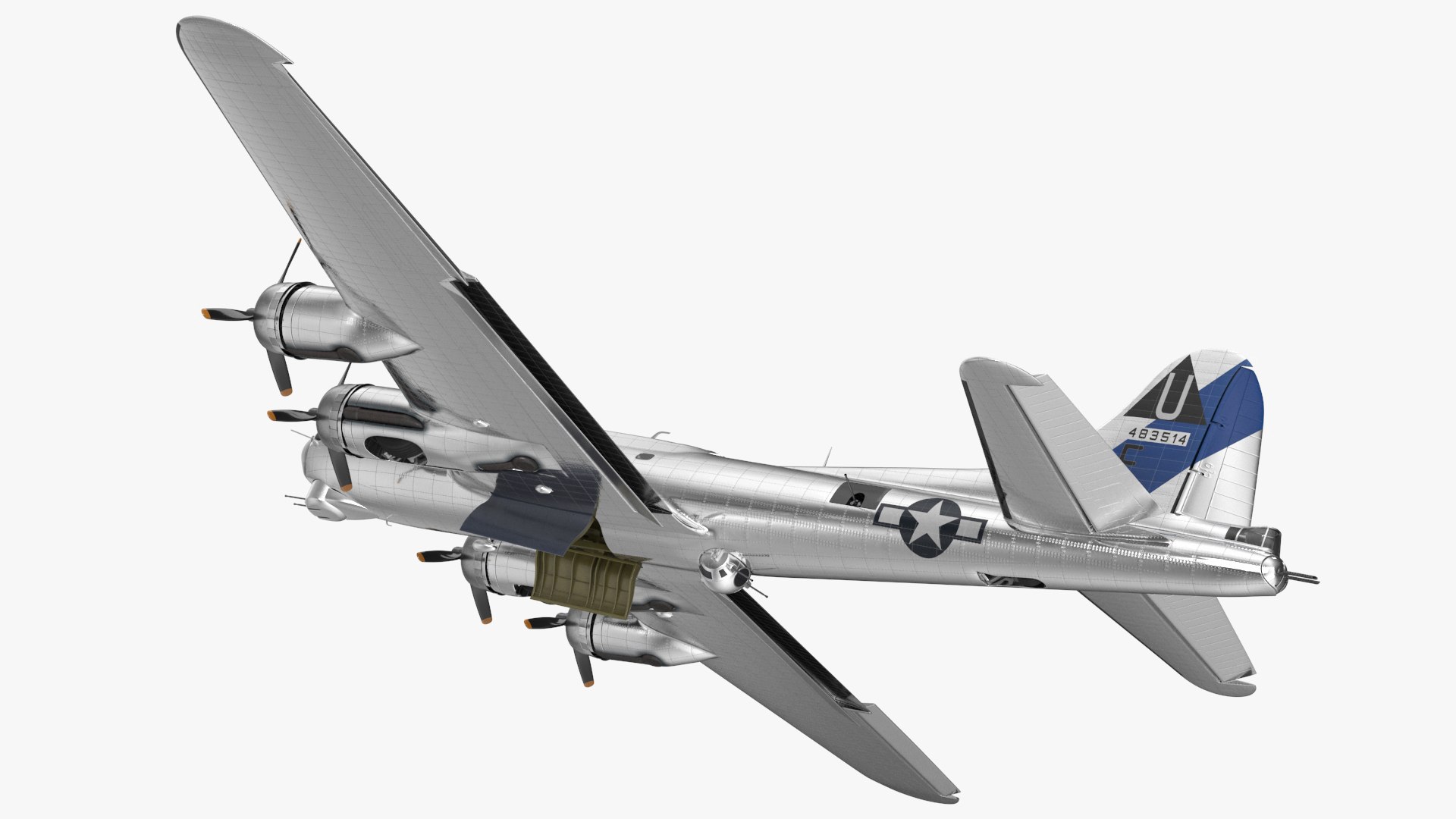 3D Boeing B-17 Propeller Aircraft Bomber Rigged For Cinema 4D ...