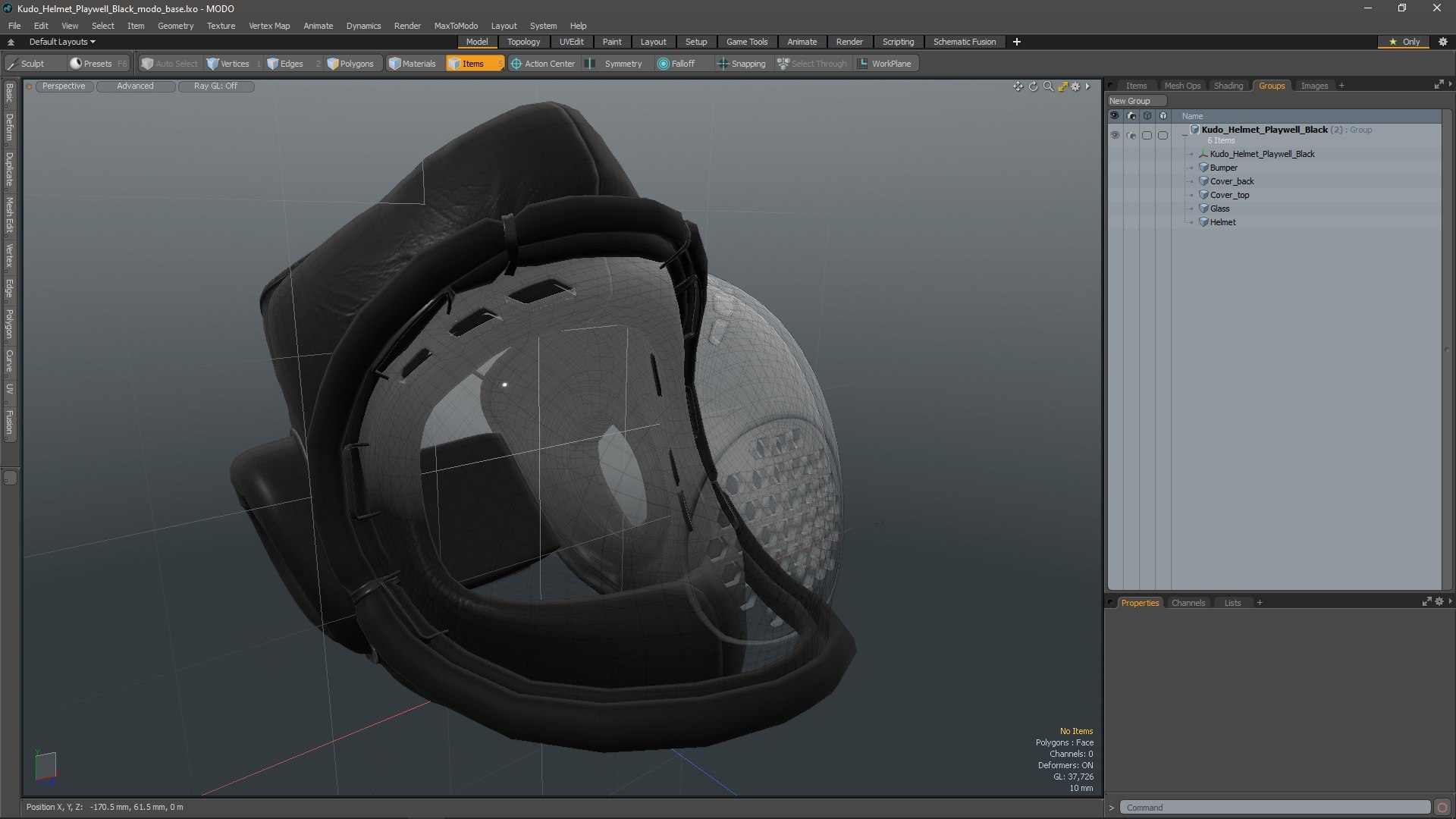Kudo Helmet Playwell Black 3D Model - TurboSquid 2188897