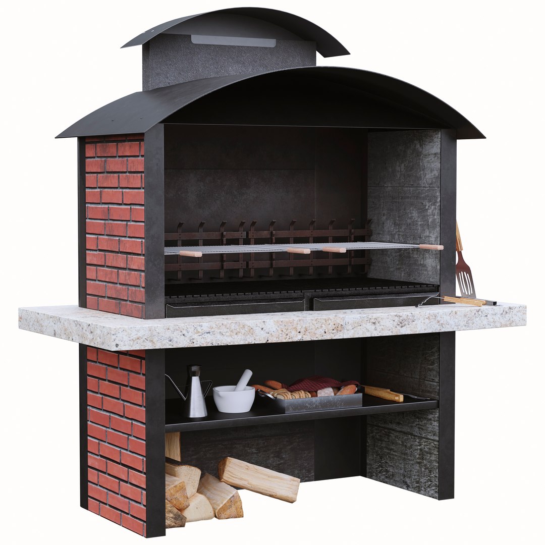 3D model Kansas Crystal Barbecue Grill Set 1 Barbecue 3Ds MAX - Blender ...