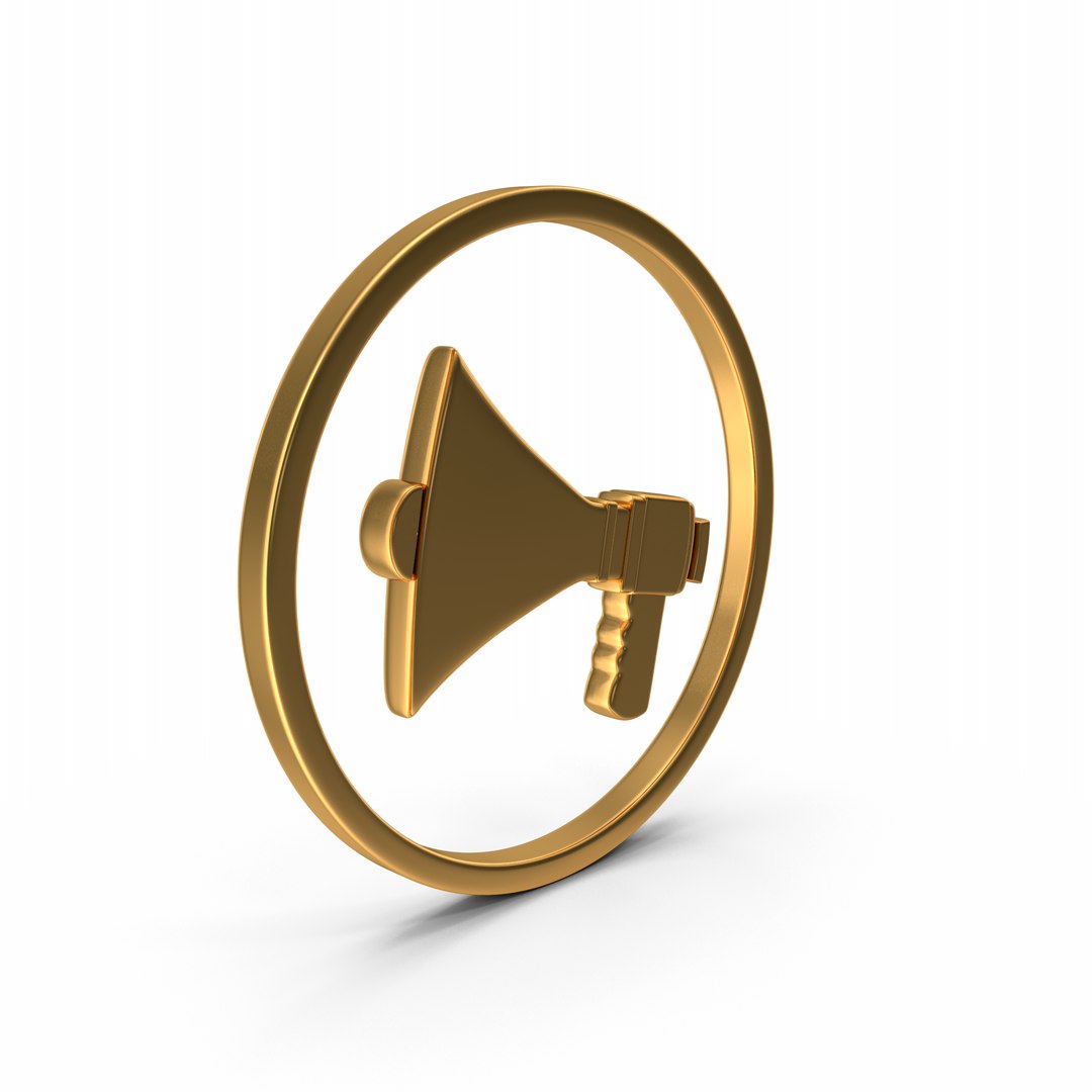 Megaphone Symbol Gold 3D Model - TurboSquid 2316629