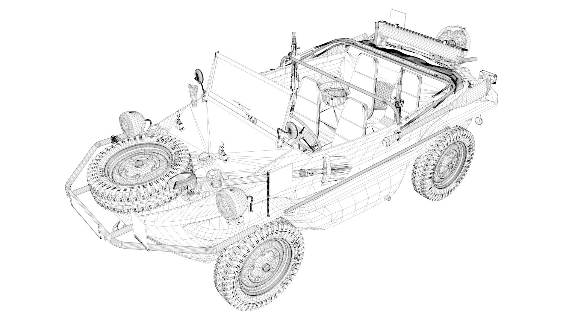 3D VW - Typ 166 - Schwimmwagen - 2 Panzer Division Model - TurboSquid ...
