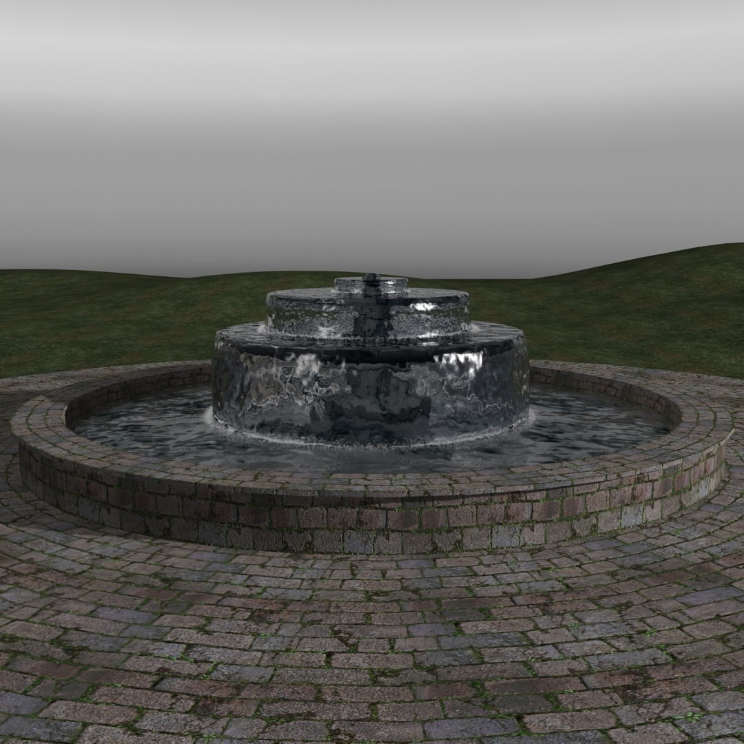 3d Realistic Water Fountain Animation Model