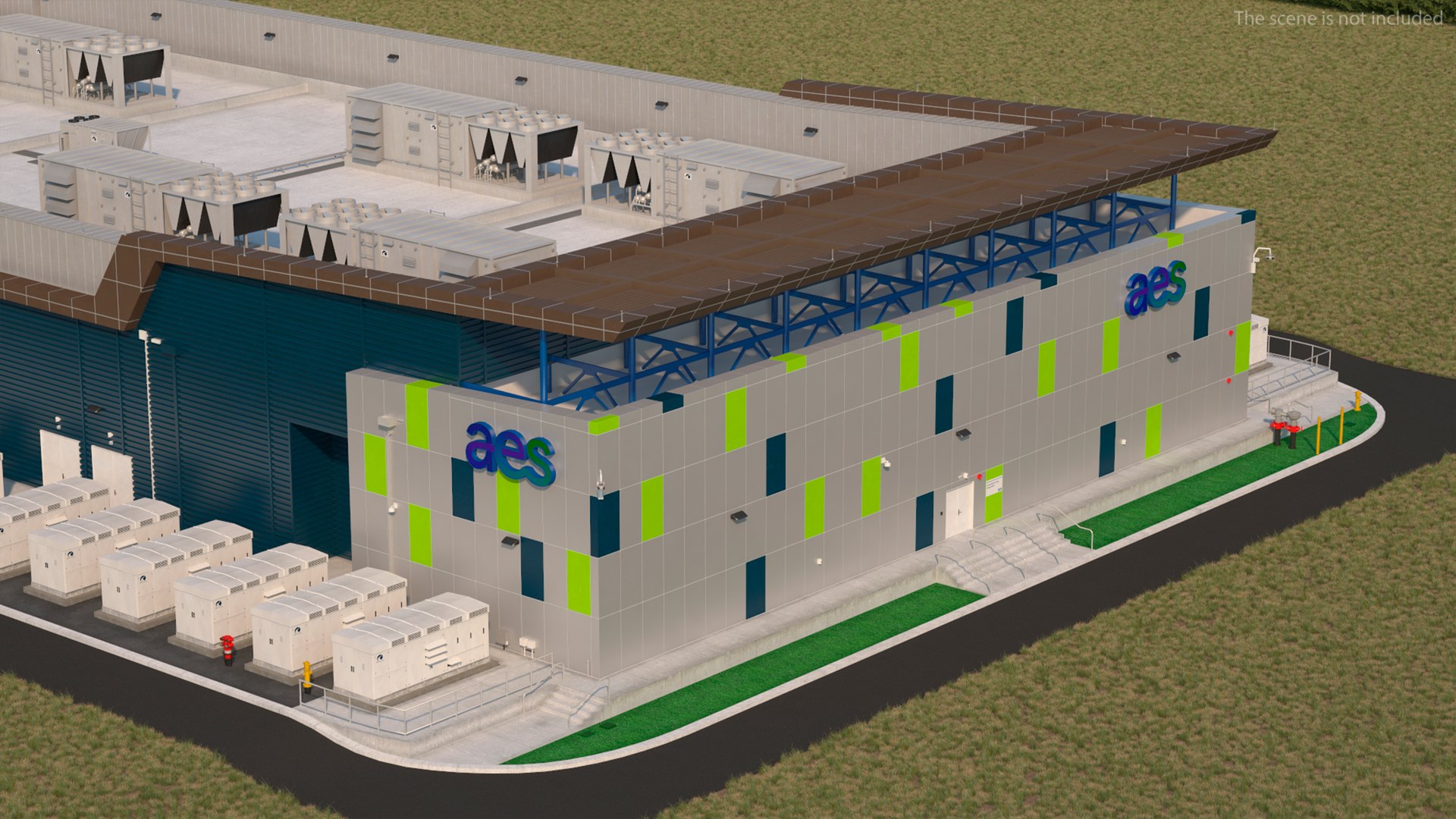 3D AES Battery Based Energy Storage Building - TurboSquid 2054502