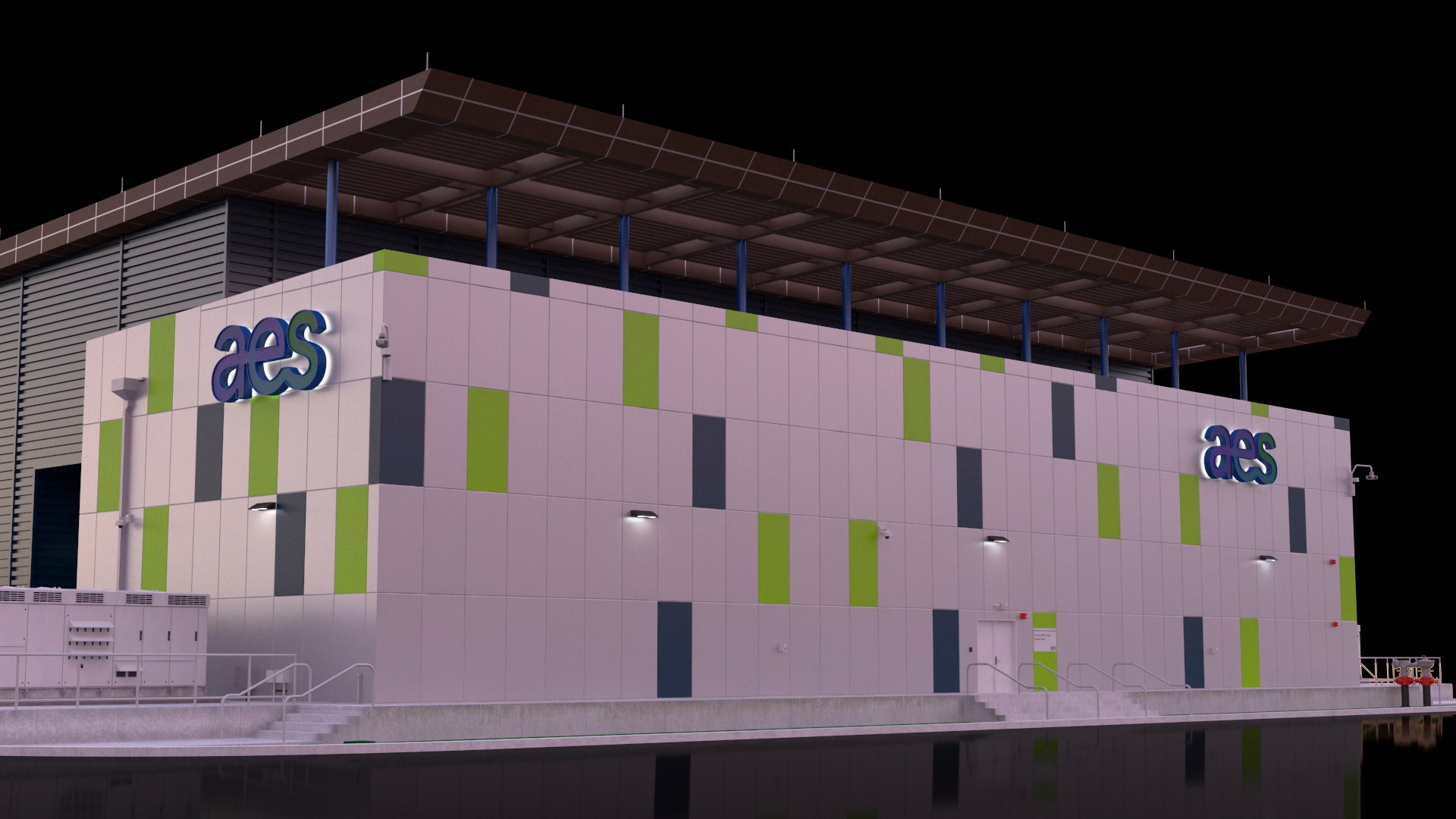 3D AES Battery Based Energy Storage Building - TurboSquid 2054502