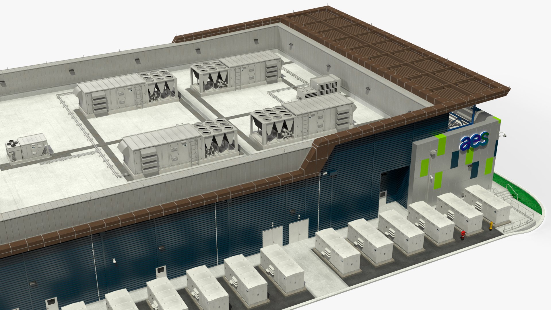 3D AES Battery Based Energy Storage Building - TurboSquid 2054502