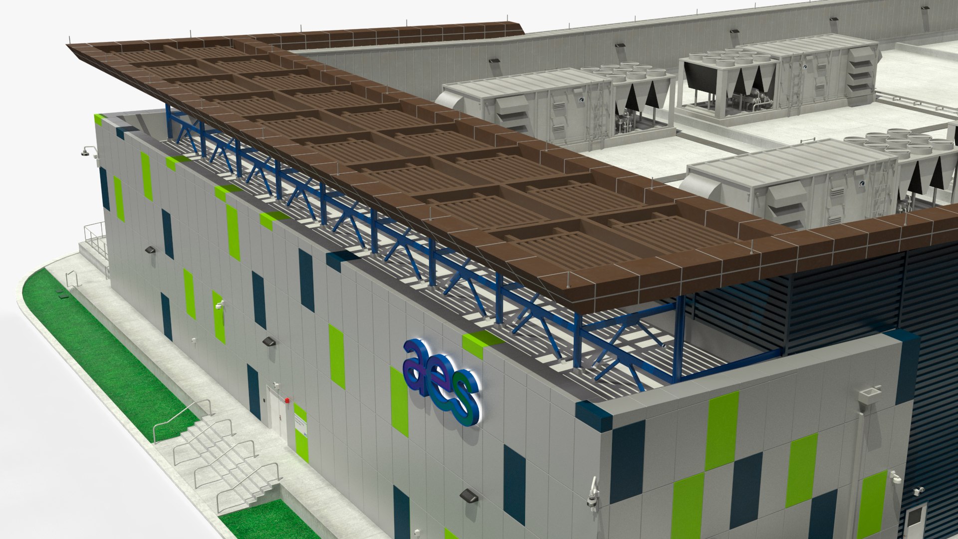 3D AES Battery Based Energy Storage Building - TurboSquid 2054502