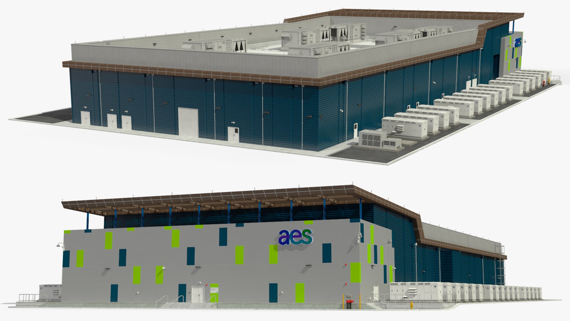 3D AES Battery Based Energy Storage Building - TurboSquid 2054502