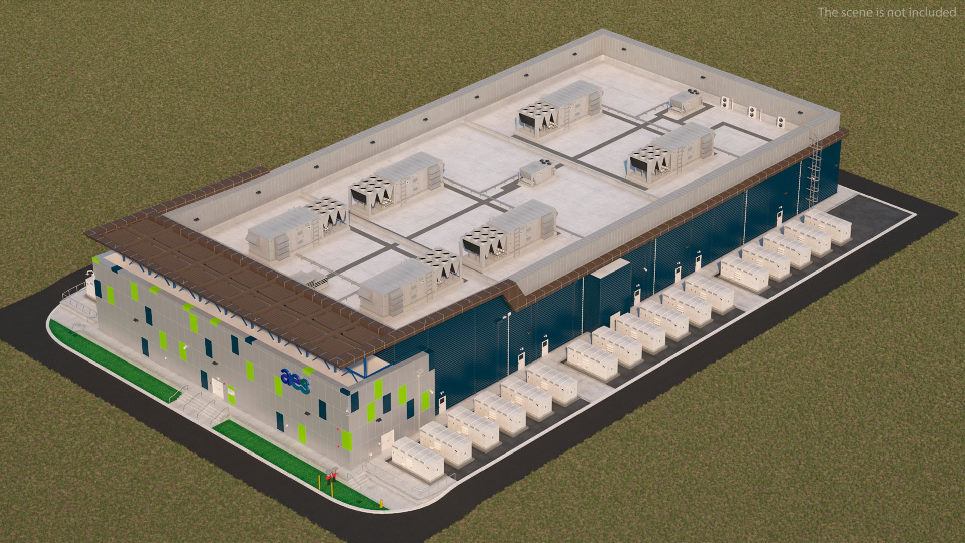 3D AES Battery Based Energy Storage Building - TurboSquid 2054502