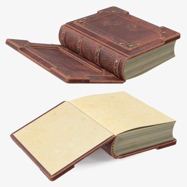Old Brown Ornate Open Book model - TurboSquid 1780559