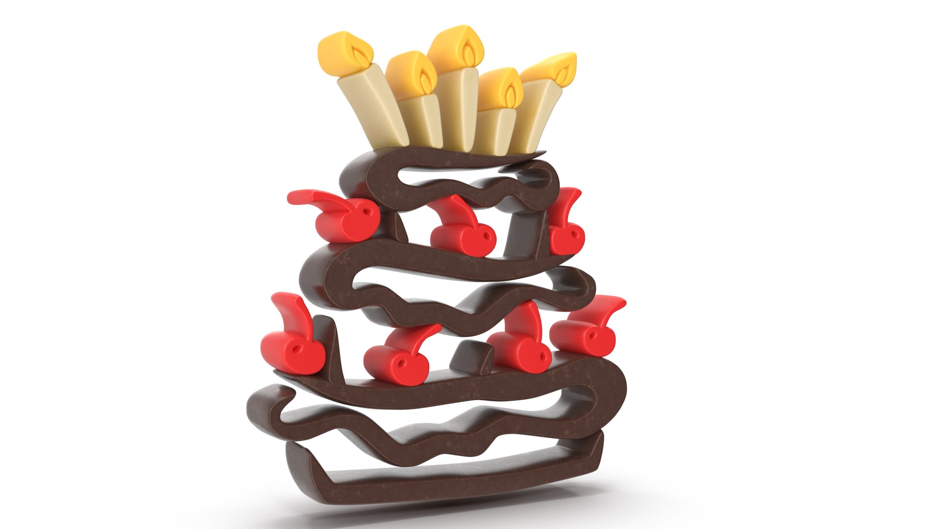 3D Birthday Chocolate Cake model - TurboSquid 1736653