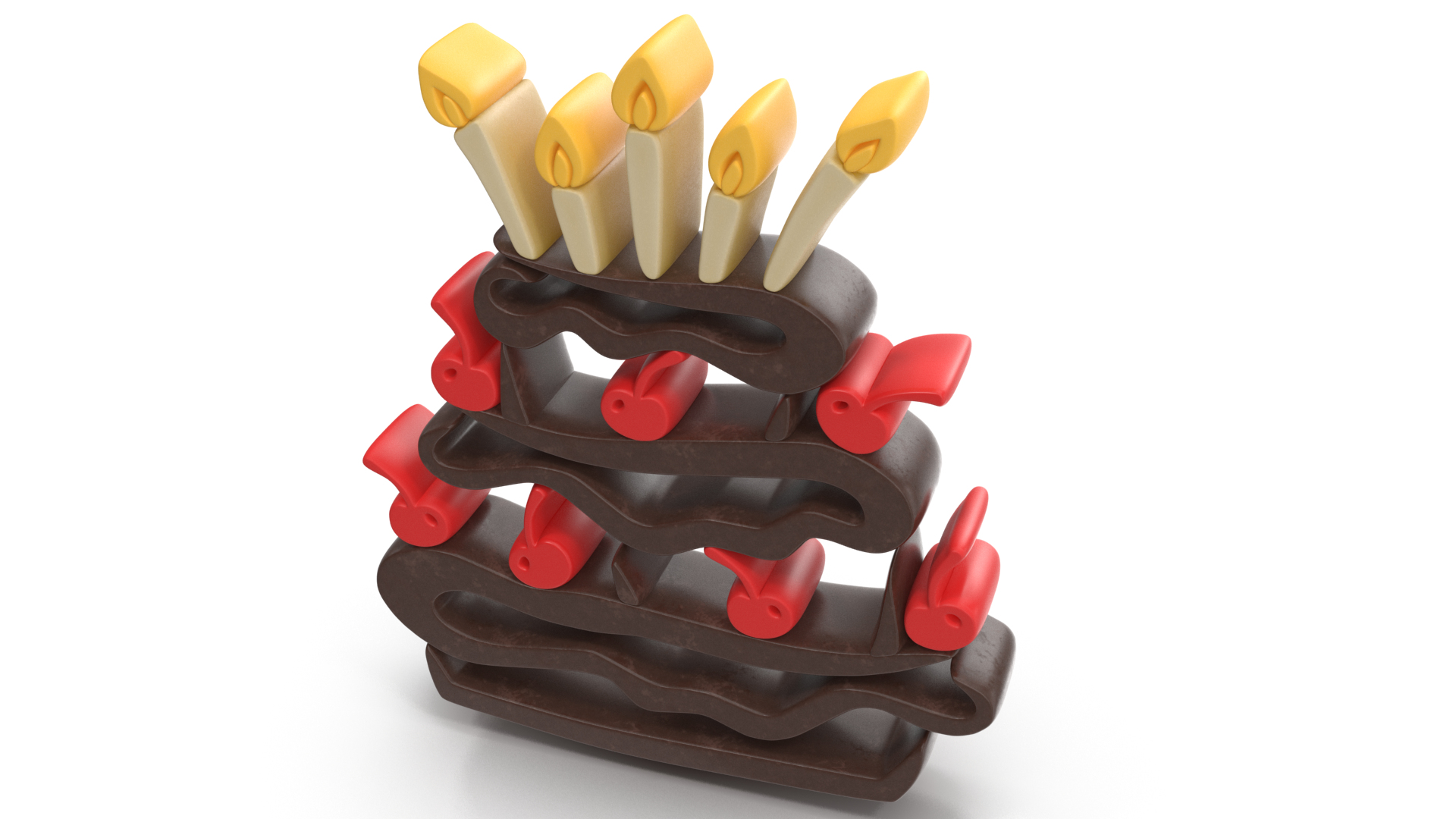 3D Birthday Chocolate Cake model - TurboSquid 1736653