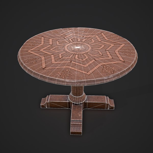 3D Elegant Round Table and Wood Chairs model - TurboSquid 1824142