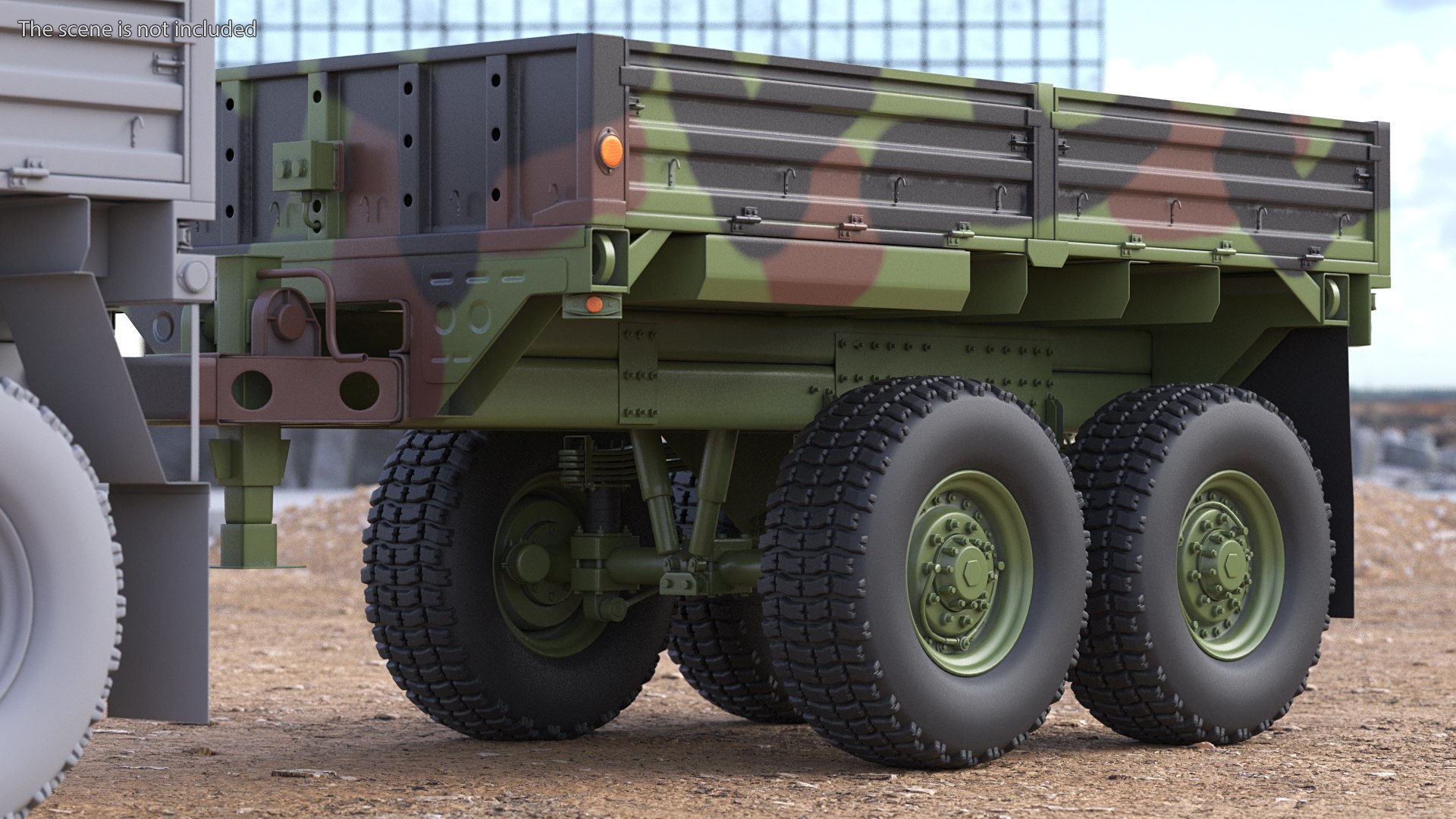 3D Military Drop Side Cargo Trailer M1095 Camouflage Model - TurboSquid ...