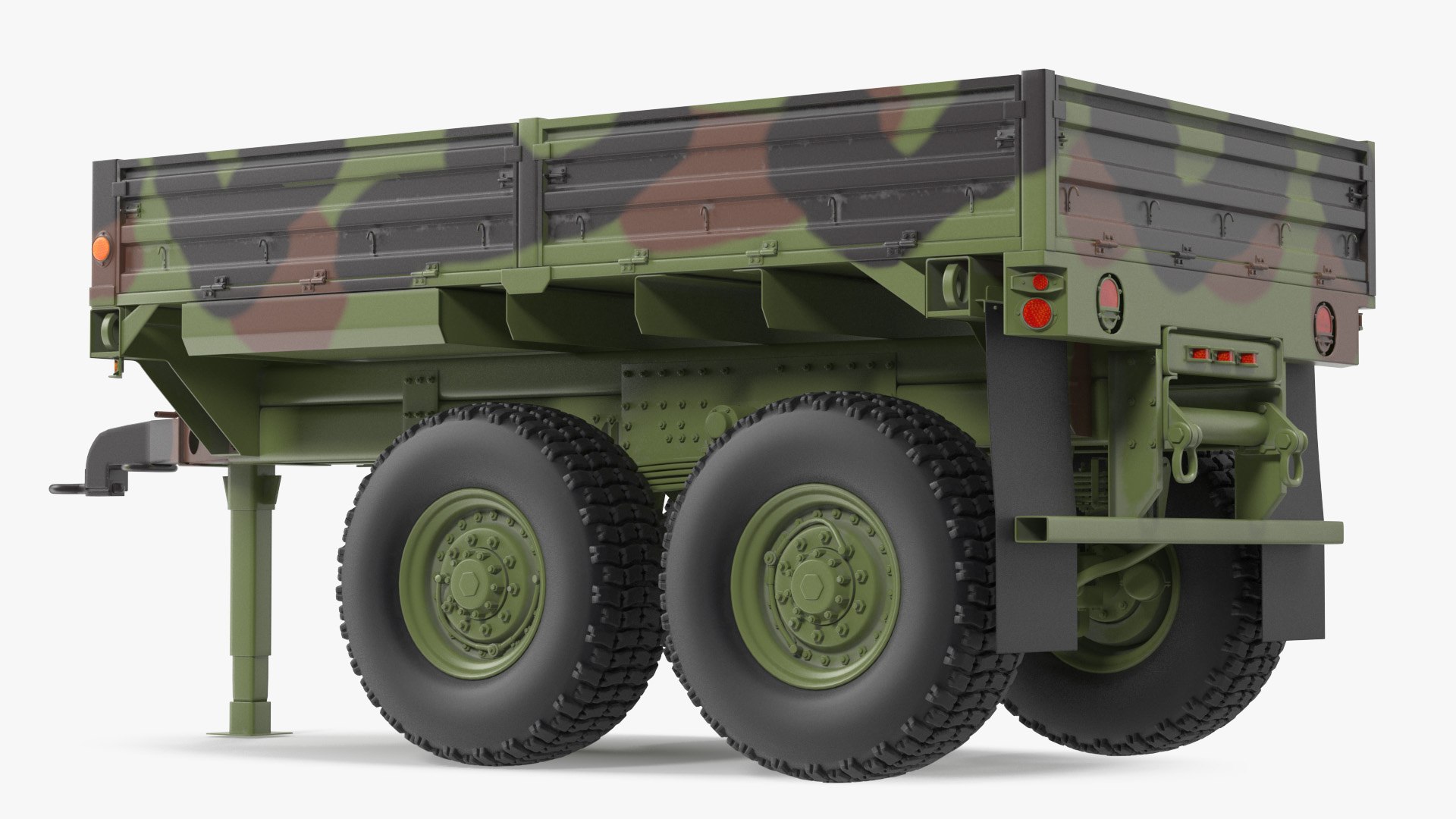 3D Military Drop Side Cargo Trailer M1095 Camouflage Model - TurboSquid ...