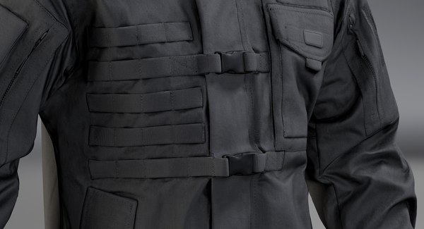 3D realistic black swat jacket - TurboSquid 1442136