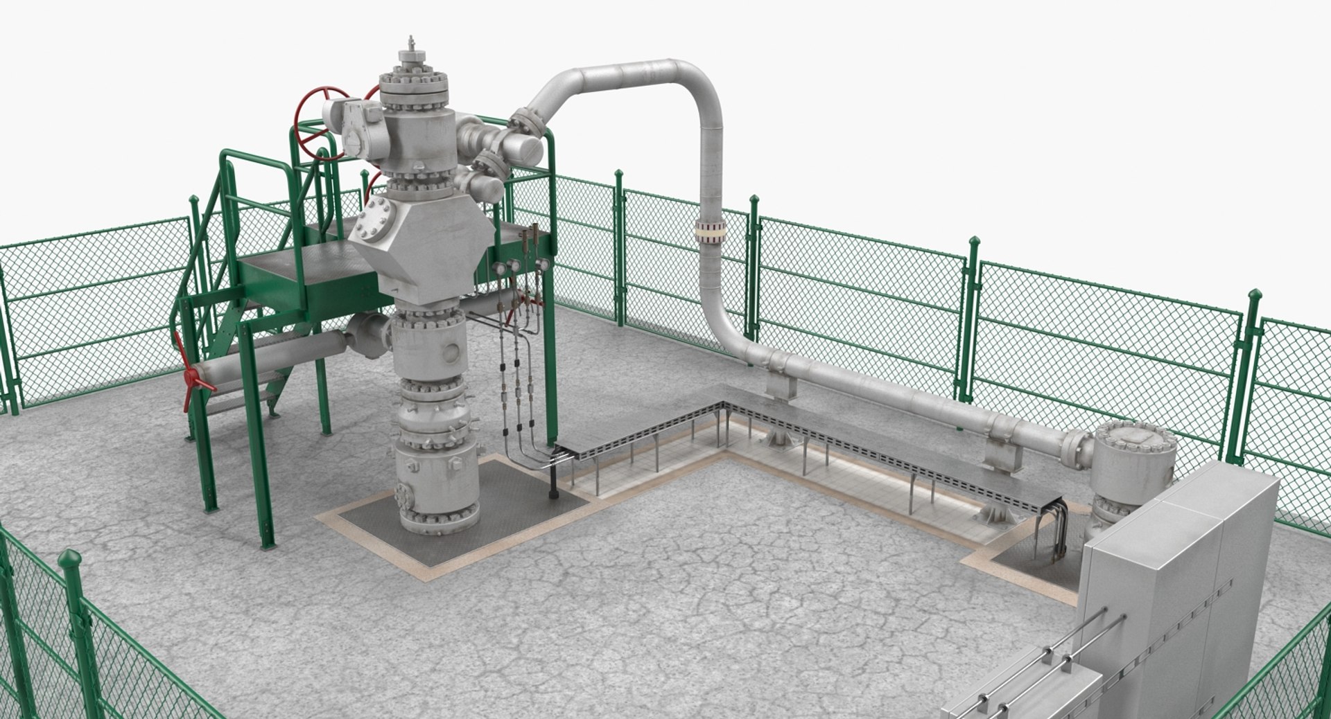 Oil wellhead fence 3D model - TurboSquid 1297048
