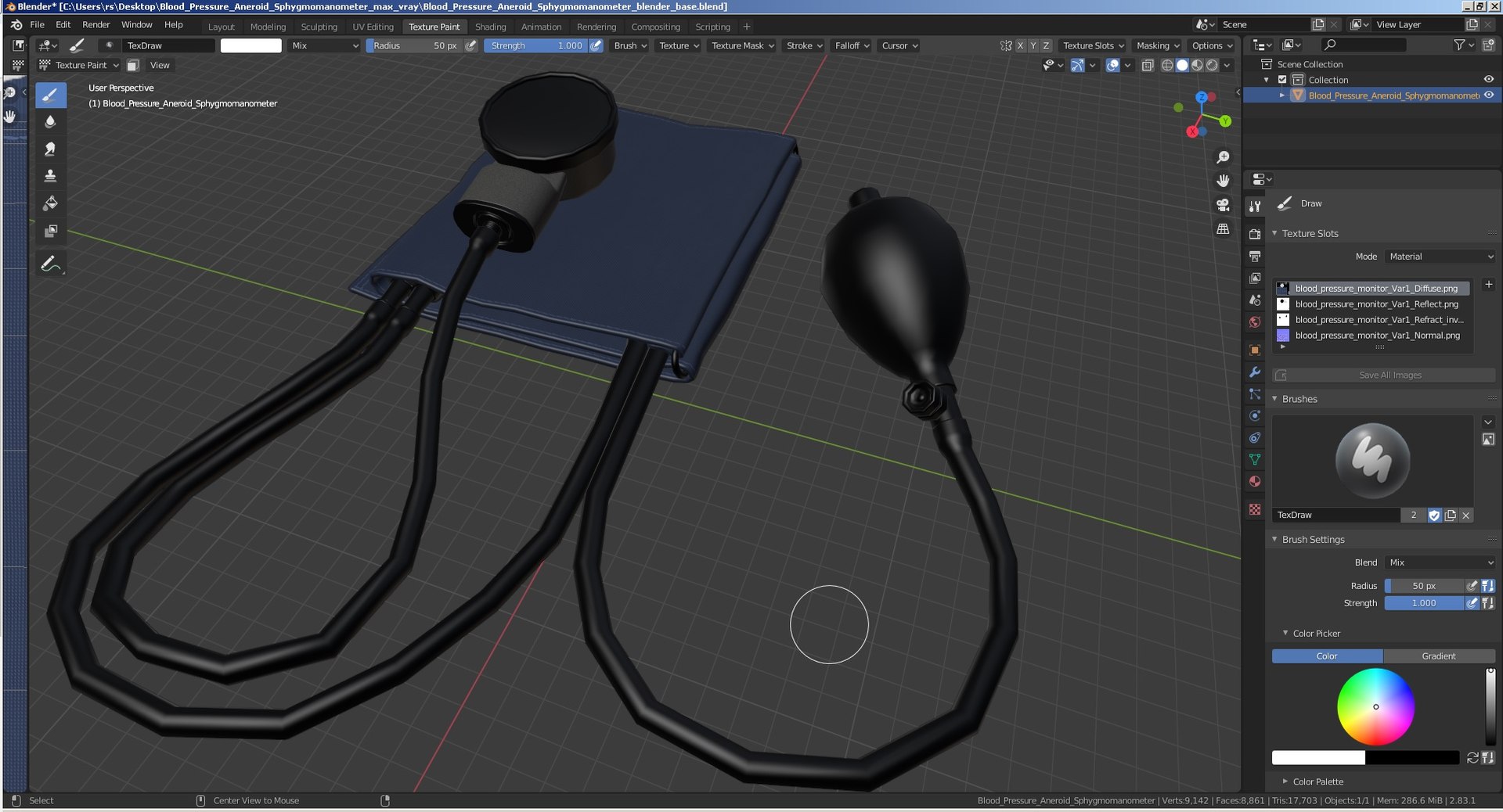 Blood pressure aneroid sphygmomanometer 3D model - TurboSquid 1624428