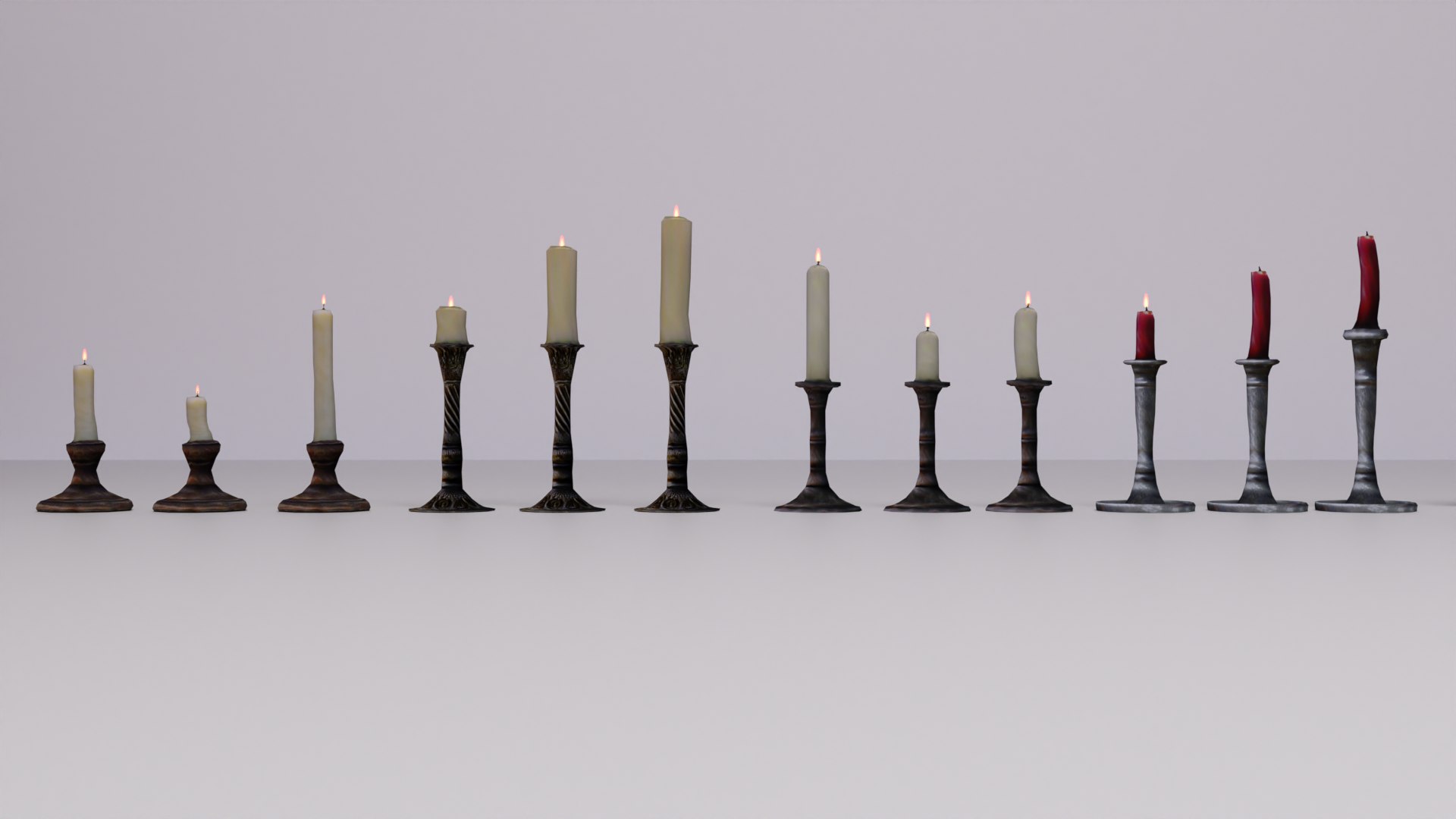 Candle Collection 3D Model - TurboSquid 2173989