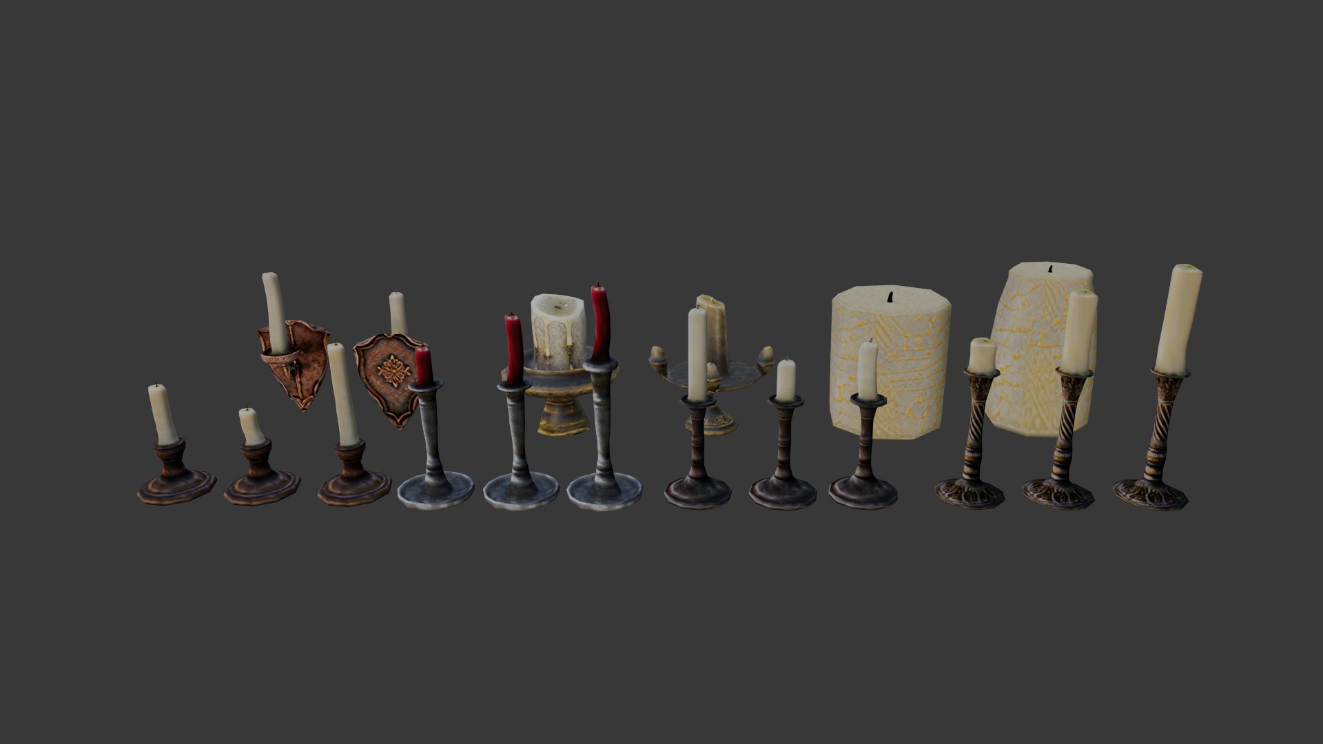 Candle Collection 3D Model - TurboSquid 2173989