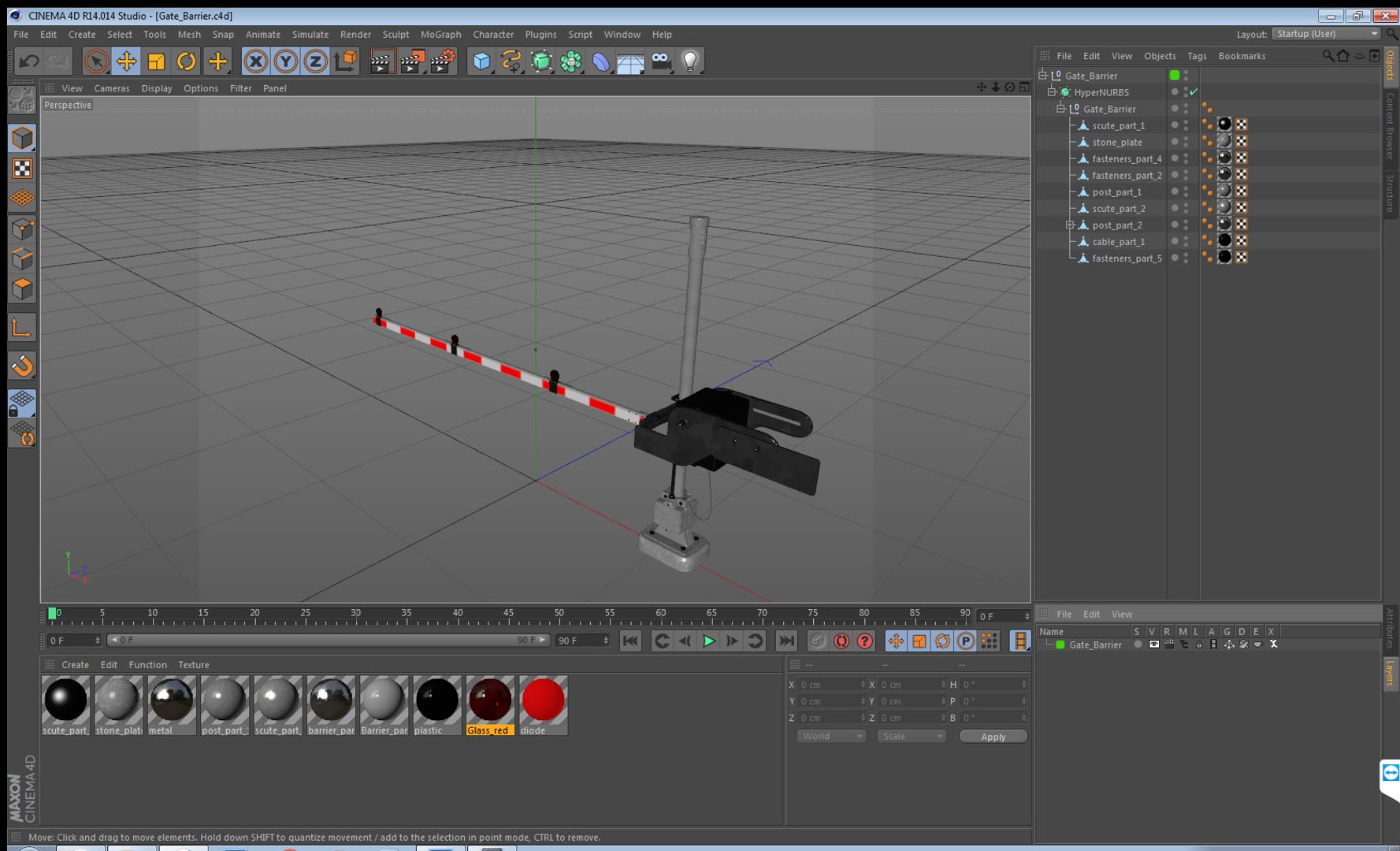 Gate Barrier Bar 3D Model - TurboSquid 1346874