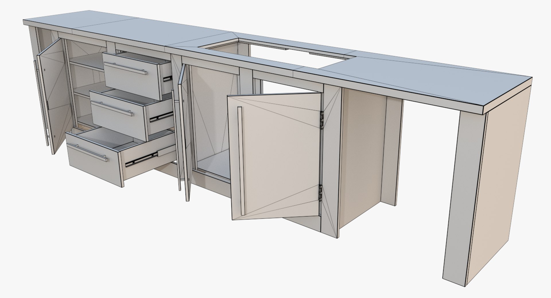 Interactive Kitchen Bar Counter Obj