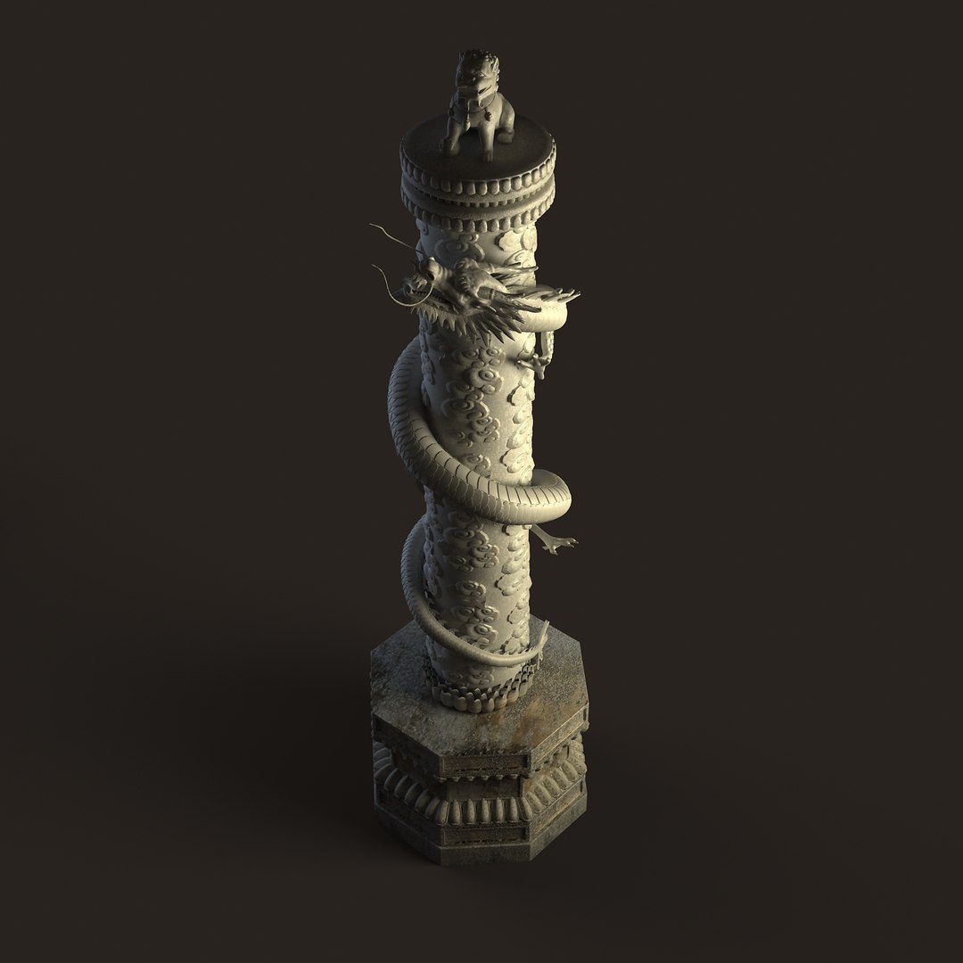 Chinese Dragon Pillar 3d 3ds