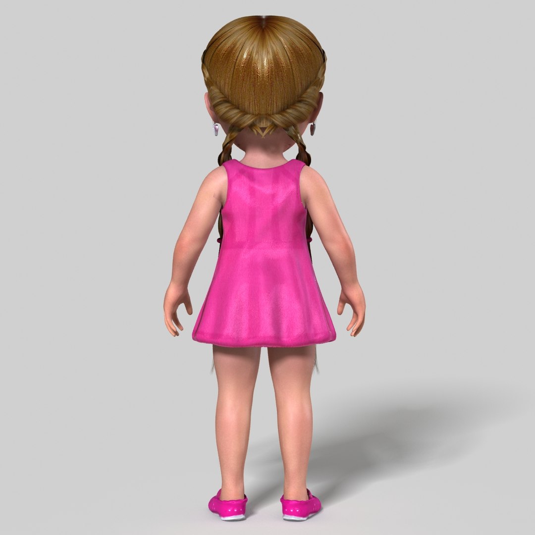 Obj Cartoon Child Girl