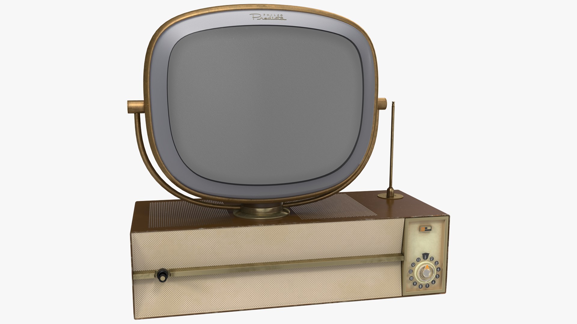 Vintage antique 50s tv 3D - TurboSquid 1607232