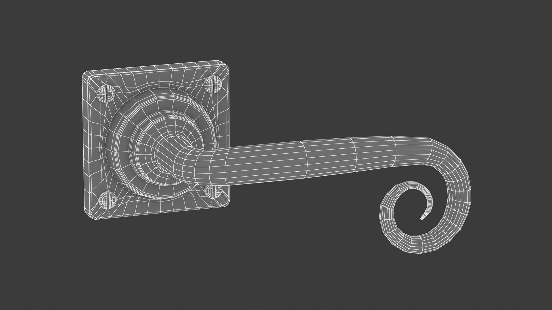Square Stonebridge Curl Door Handle 3D Model - TurboSquid 1932479