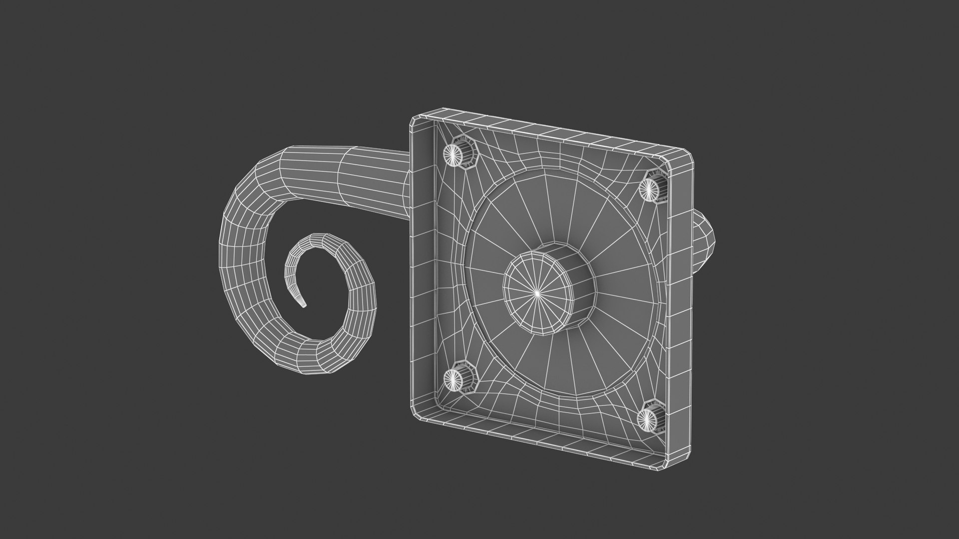 Square Stonebridge Curl Door Handle 3D Model - TurboSquid 1932479