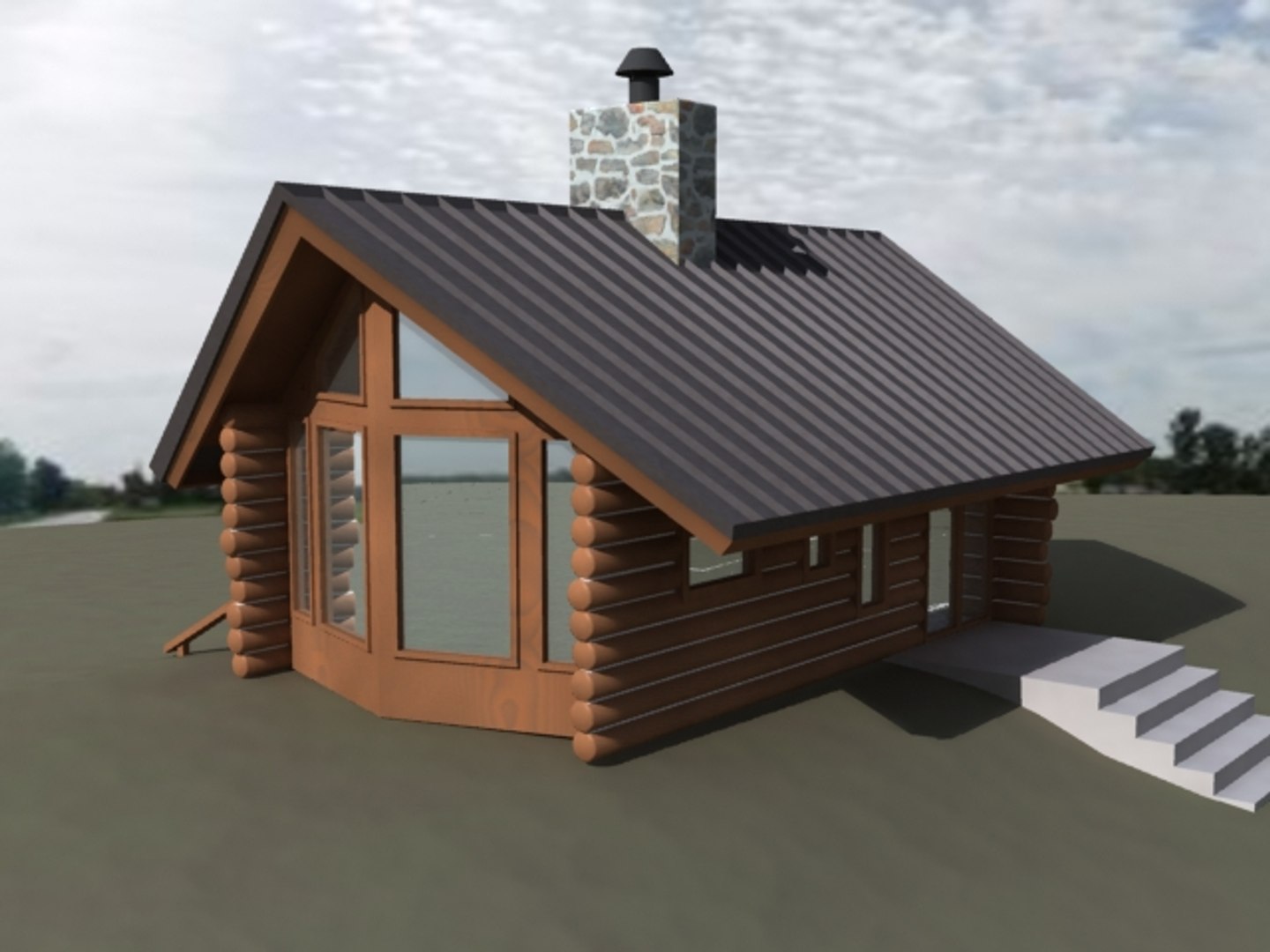 3d Log Cabin Model