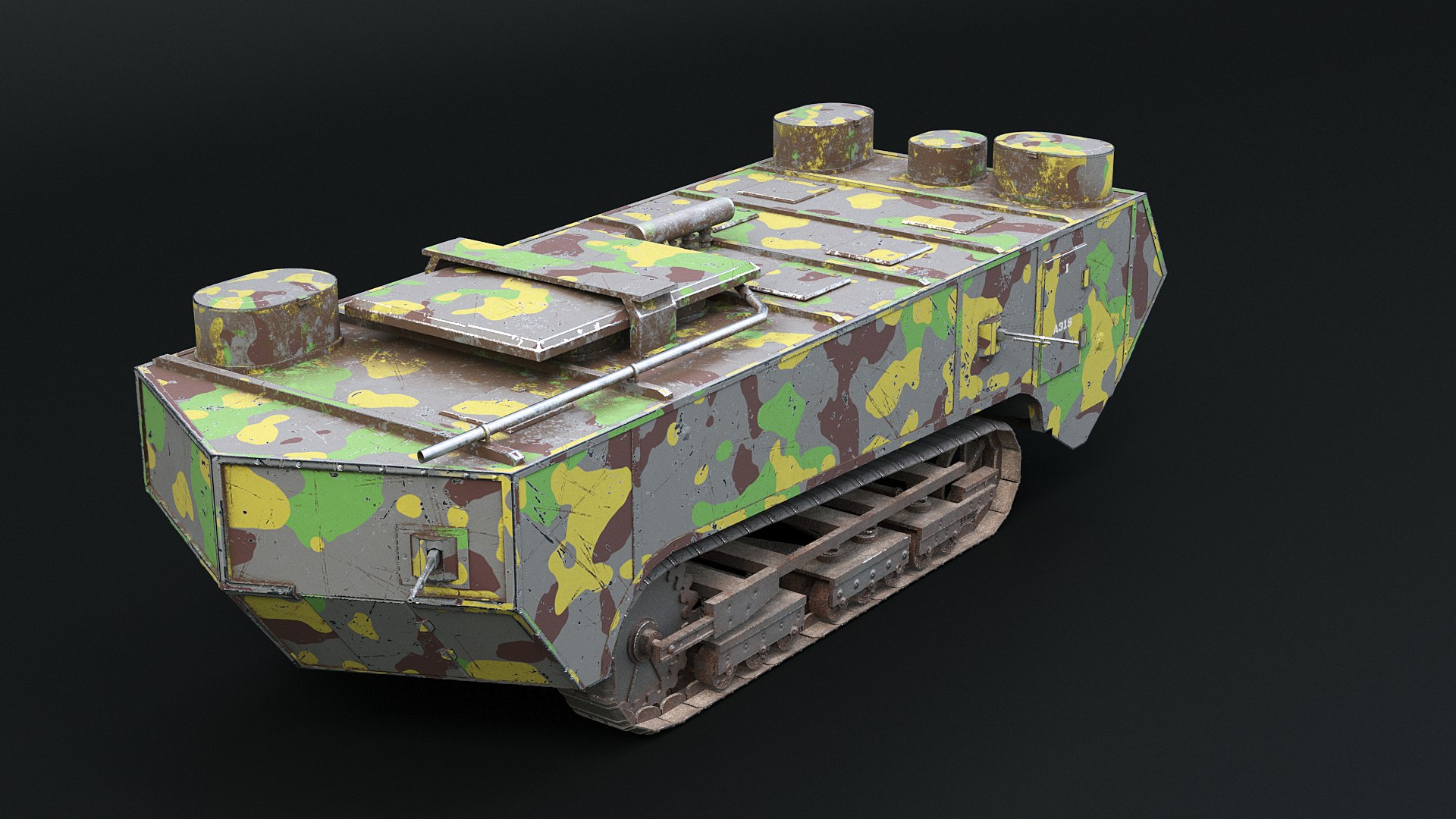 Saint-Chamond French WWI Tank Model - TurboSquid 1990349