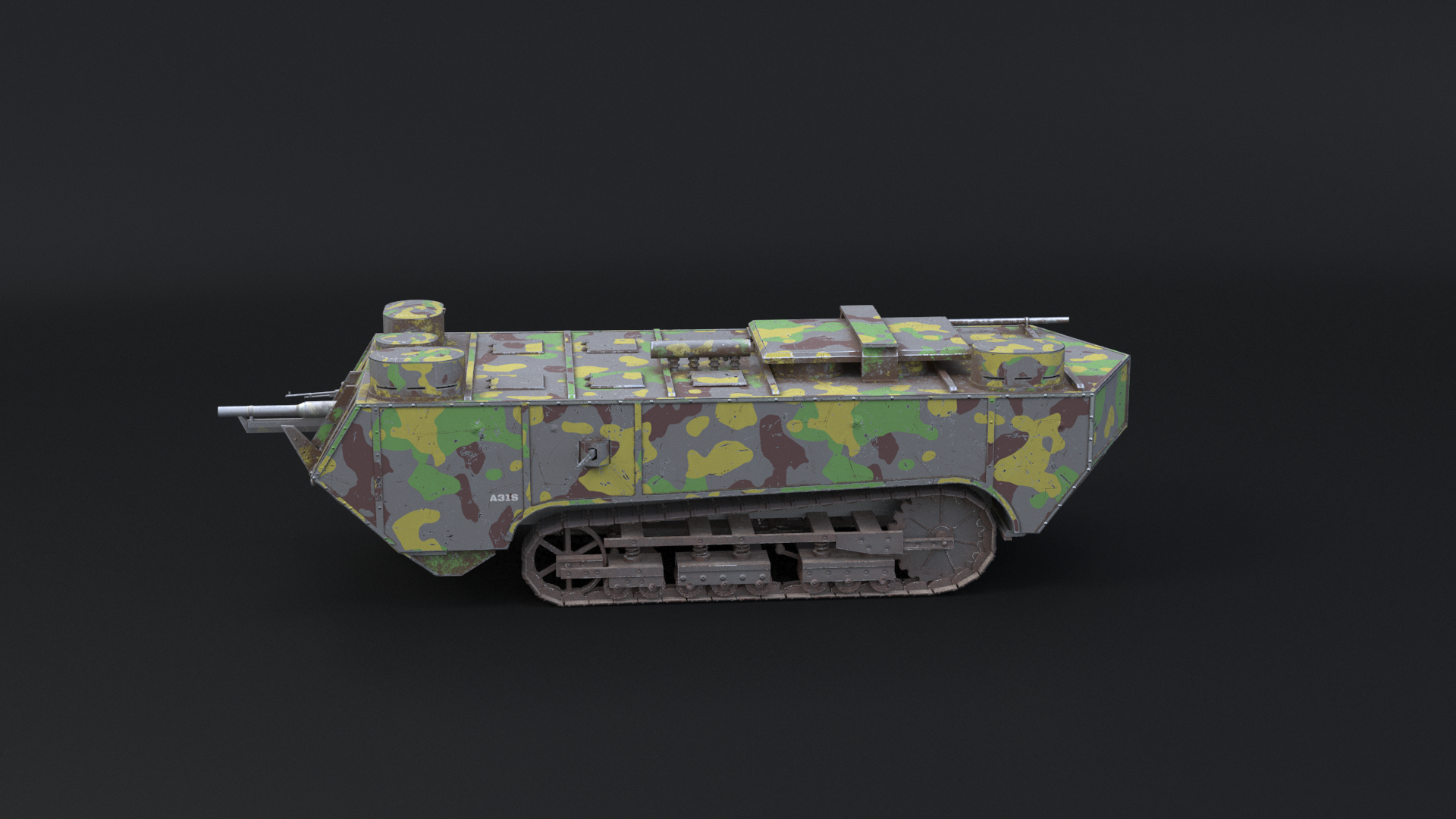 Saint-Chamond French WWI Tank Model - TurboSquid 1990349