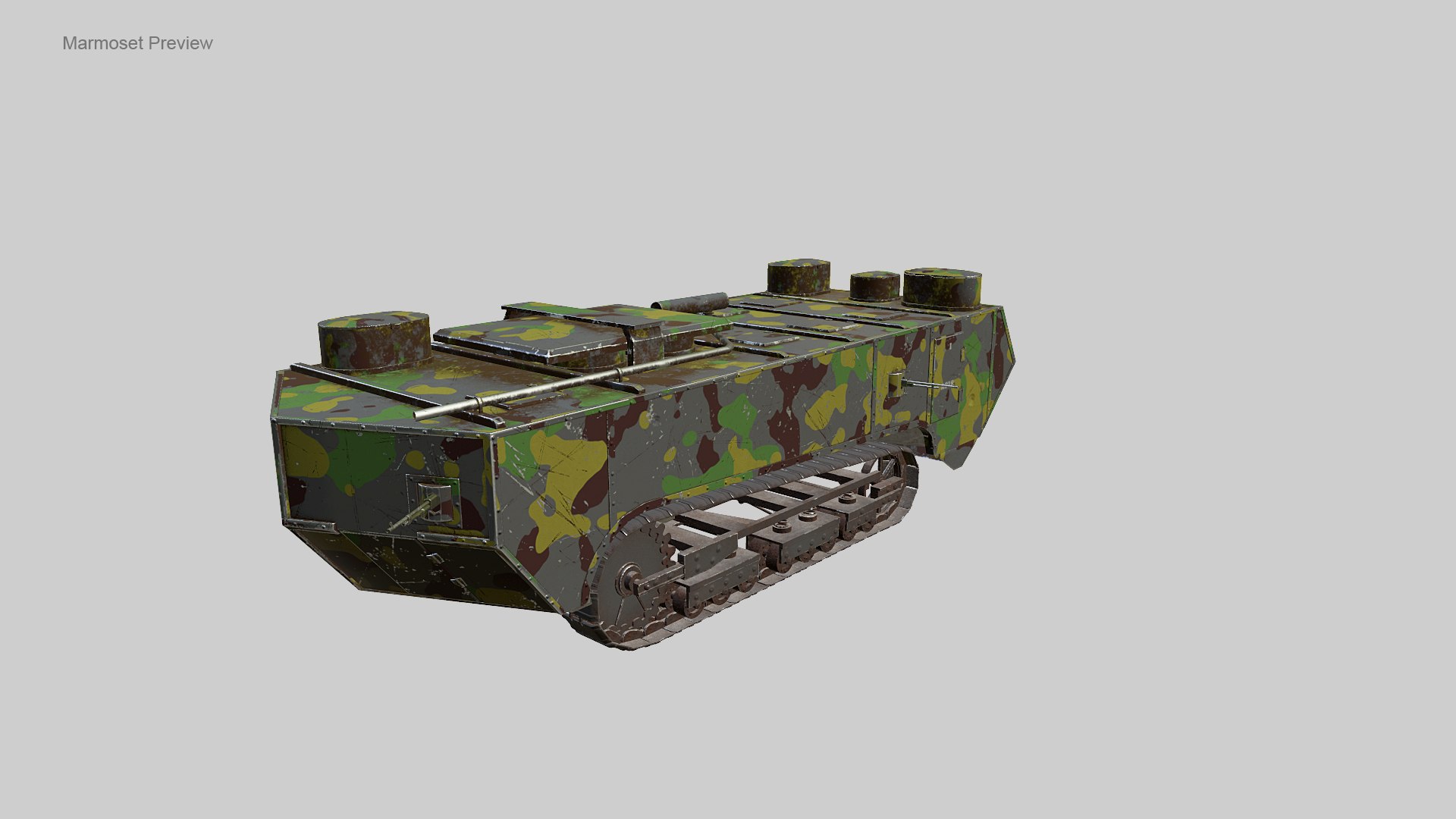 Saint-Chamond French WWI Tank Model - TurboSquid 1990349