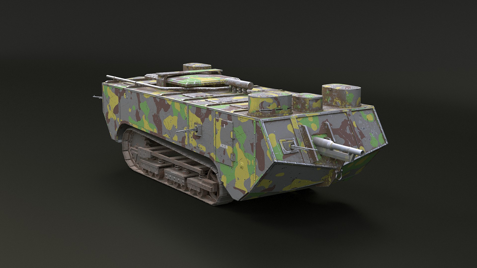 Saint-Chamond French WWI Tank Model - TurboSquid 1990349