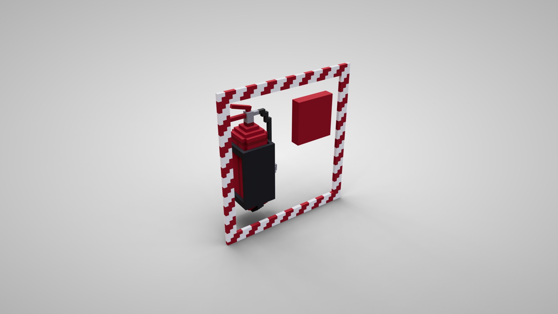 Voxel Fire Alarm With Extinguisher 3D Model - TurboSquid 1939750
