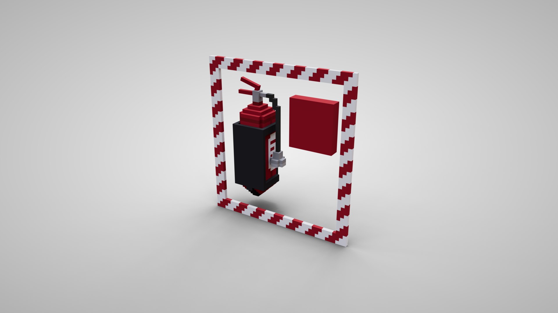 Voxel Fire Alarm With Extinguisher 3D Model - TurboSquid 1939750