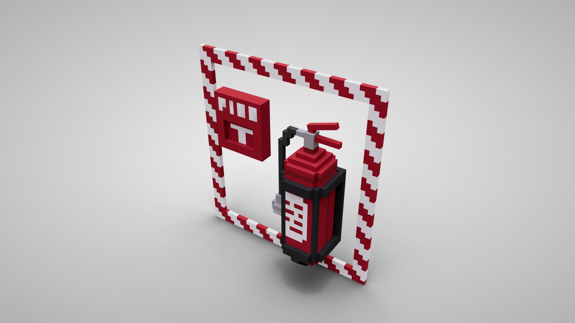 Voxel Fire Alarm With Extinguisher 3D Model - TurboSquid 1939750
