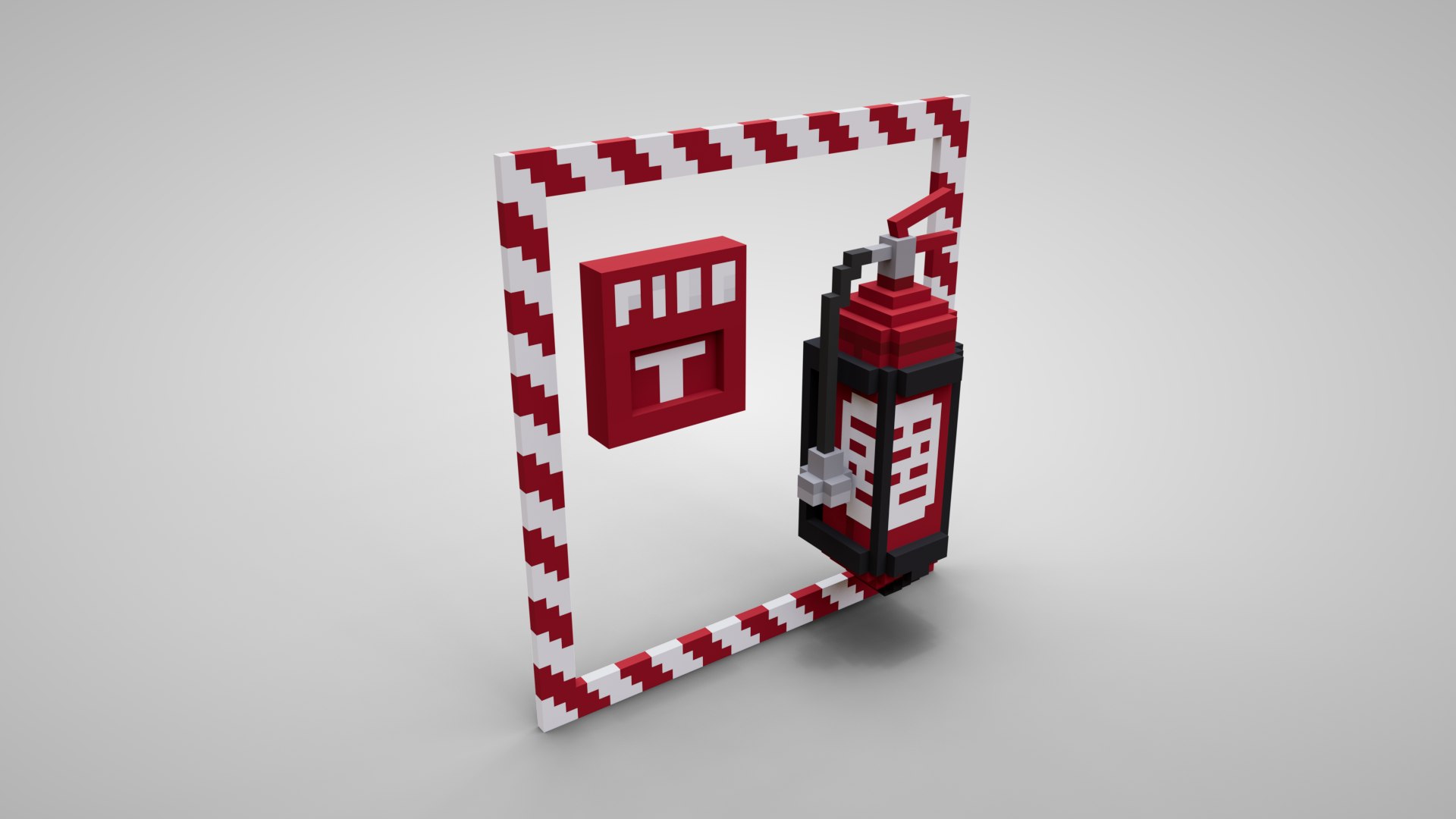 Voxel Fire Alarm With Extinguisher 3D Model - TurboSquid 1939750
