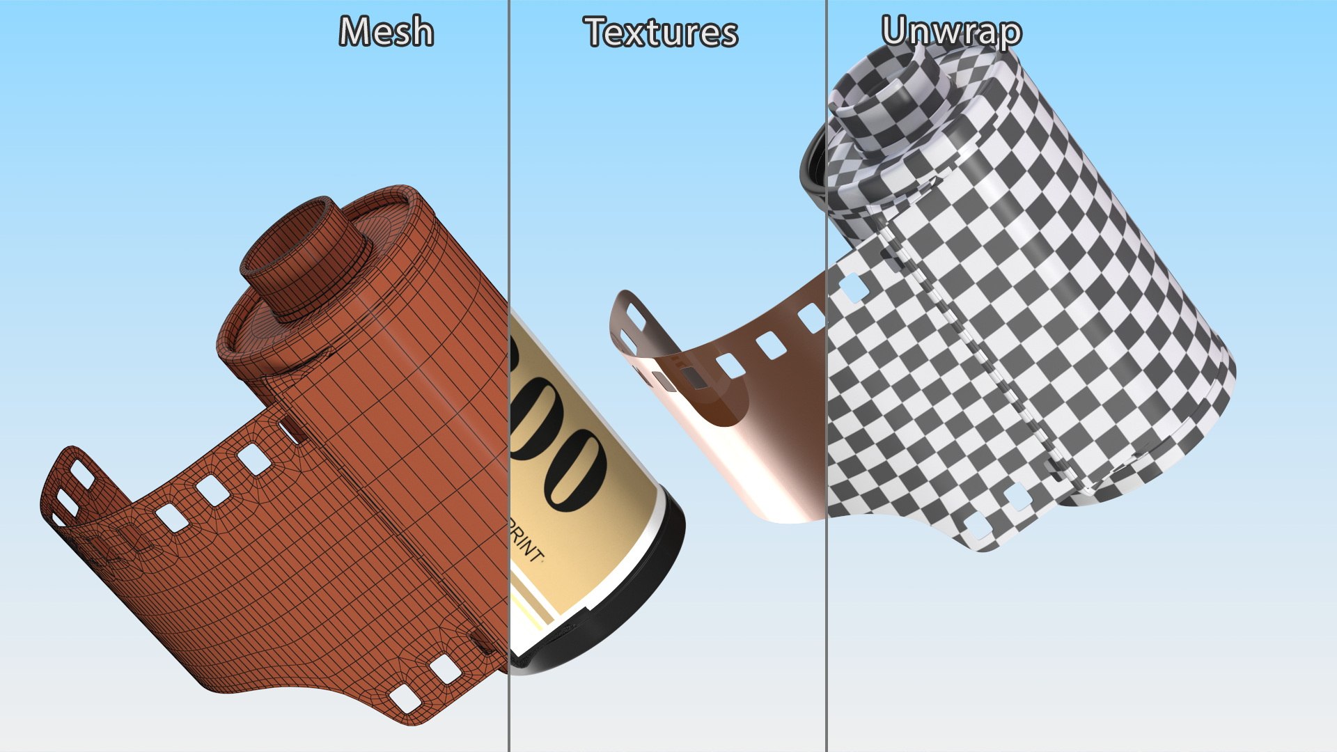 Color Negative Film 200 35mm 3D Model - TurboSquid 2130648